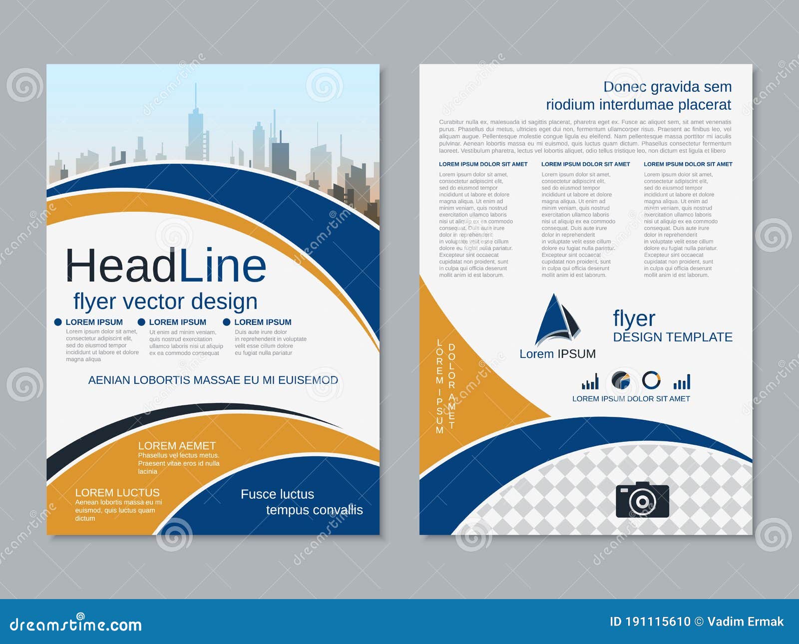 Modern Professional Two-sided Flyer Vector Design Template Stock Vector ...