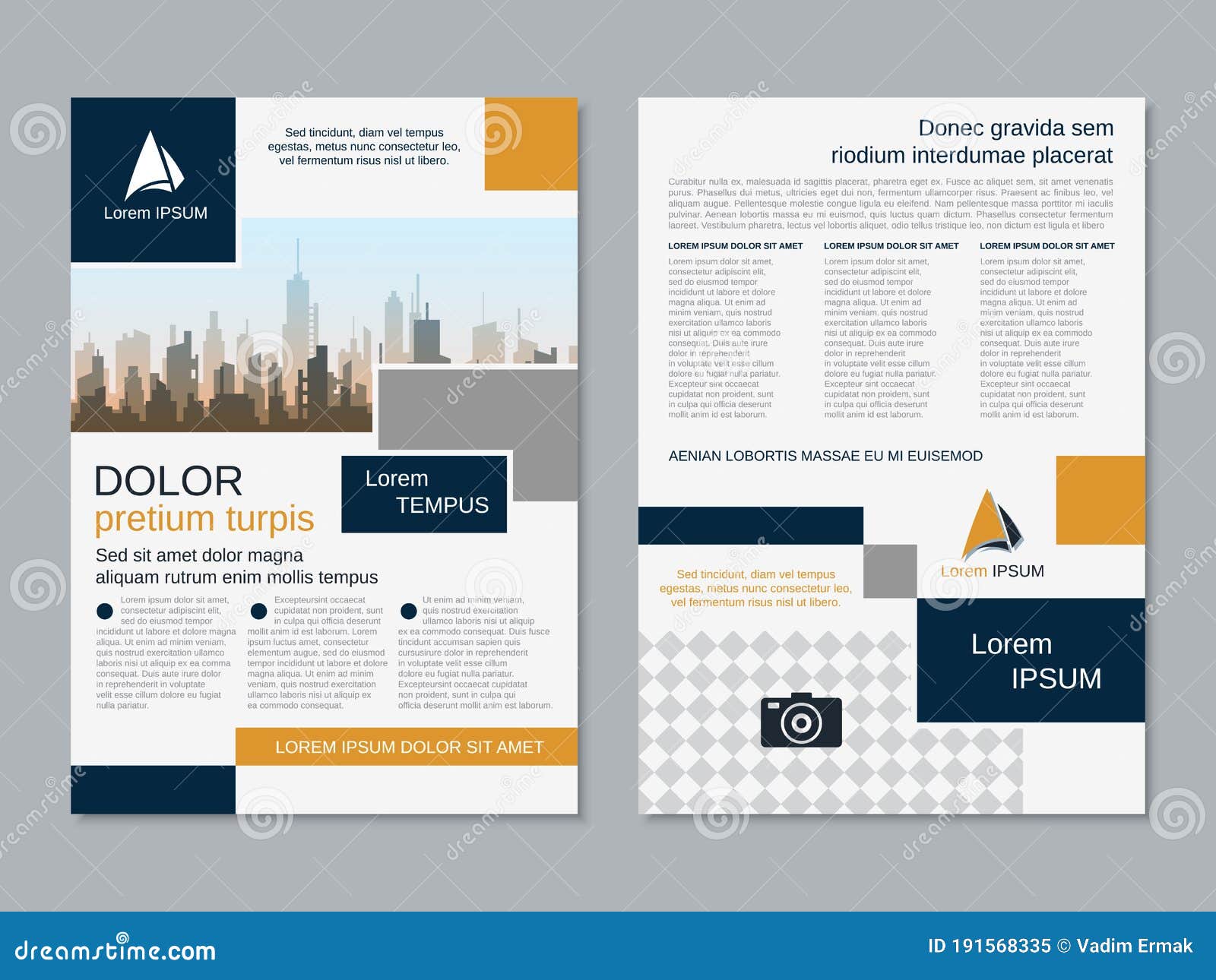 Modern Professional Two-sided Flyer Vector Design Template Stock Vector ...