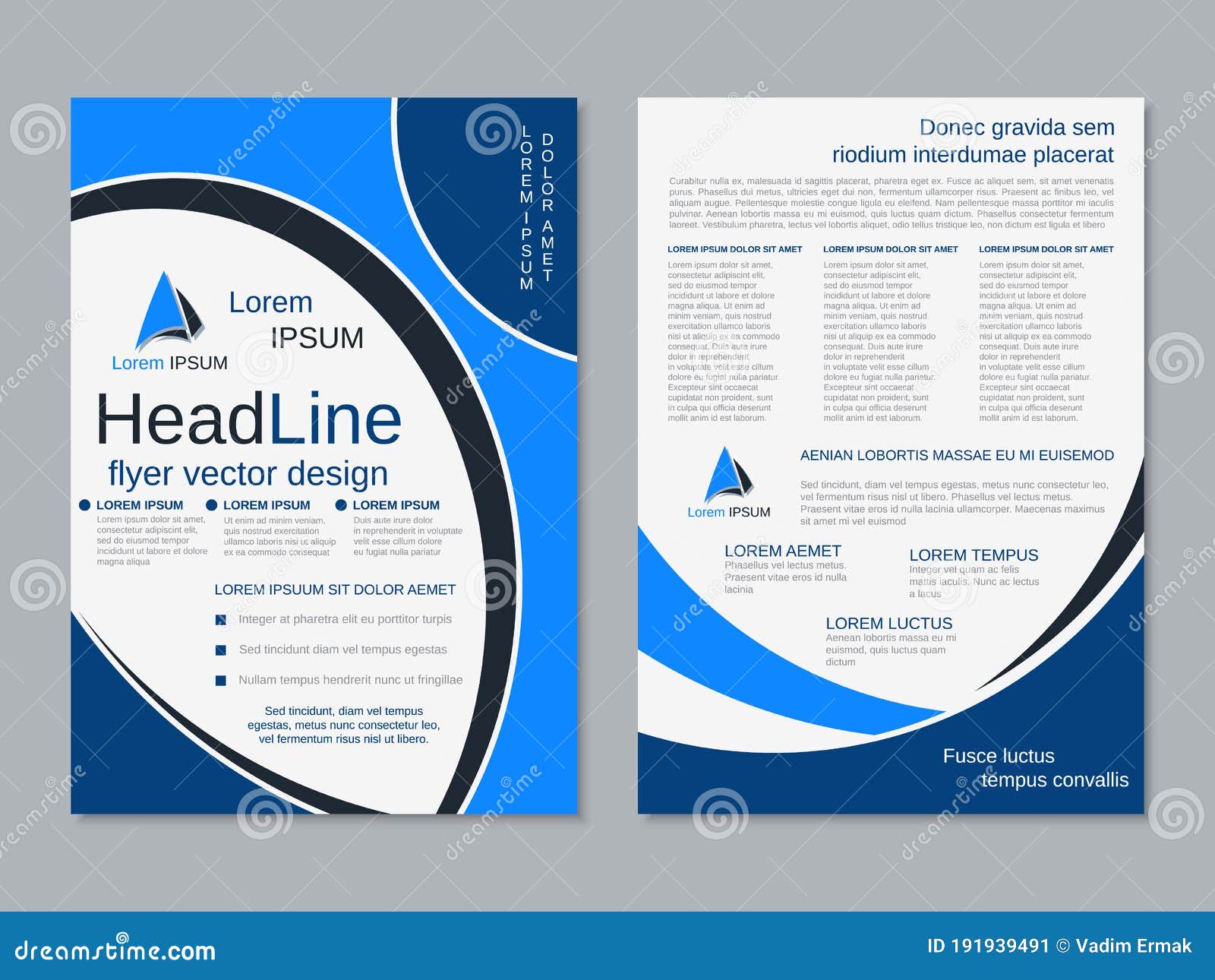 Modern Professional Two-sided Flyer Vector Design Template Stock Vector ...