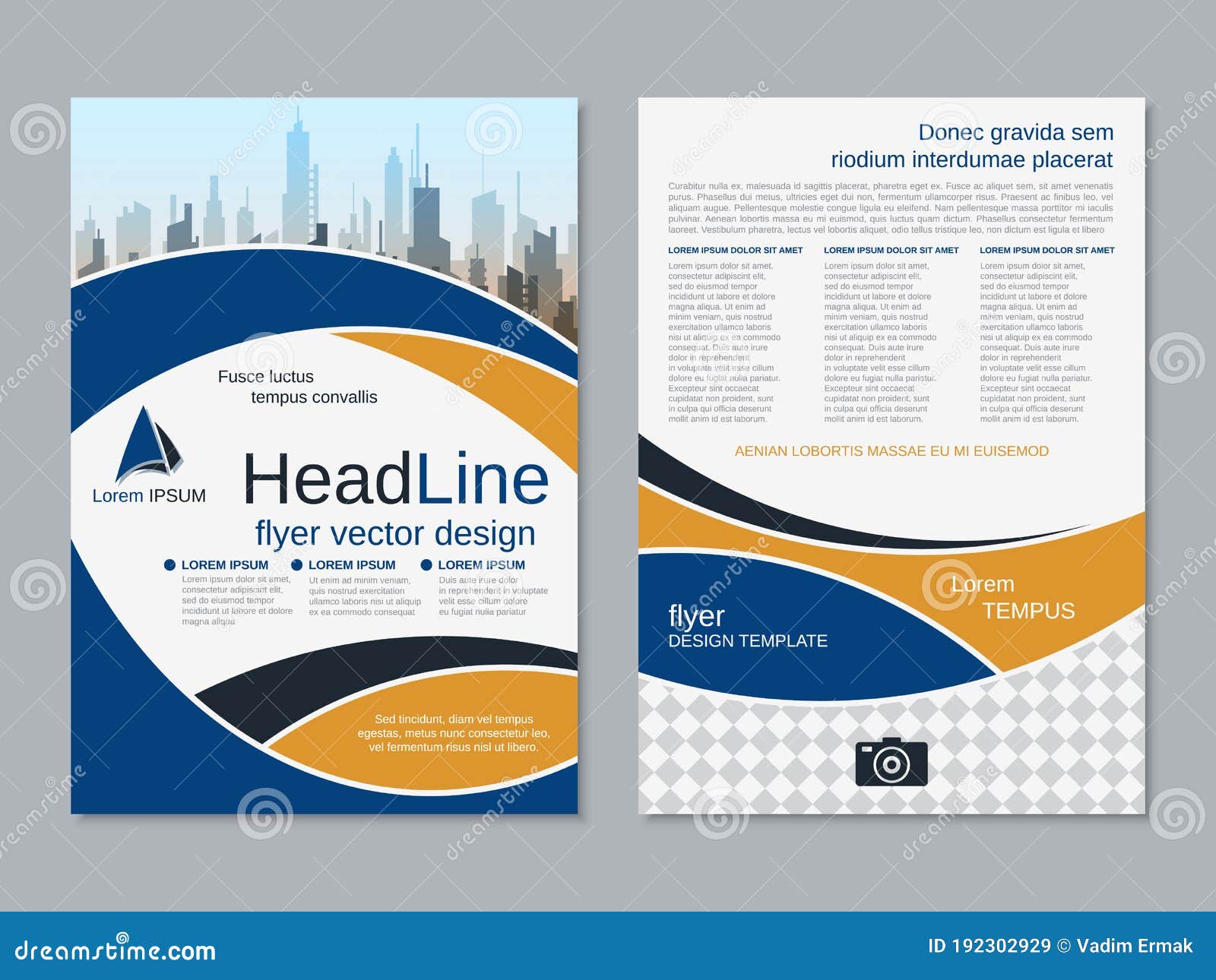 Modern Professional Two-sided Flyer Vector Design Template Stock Vector ...