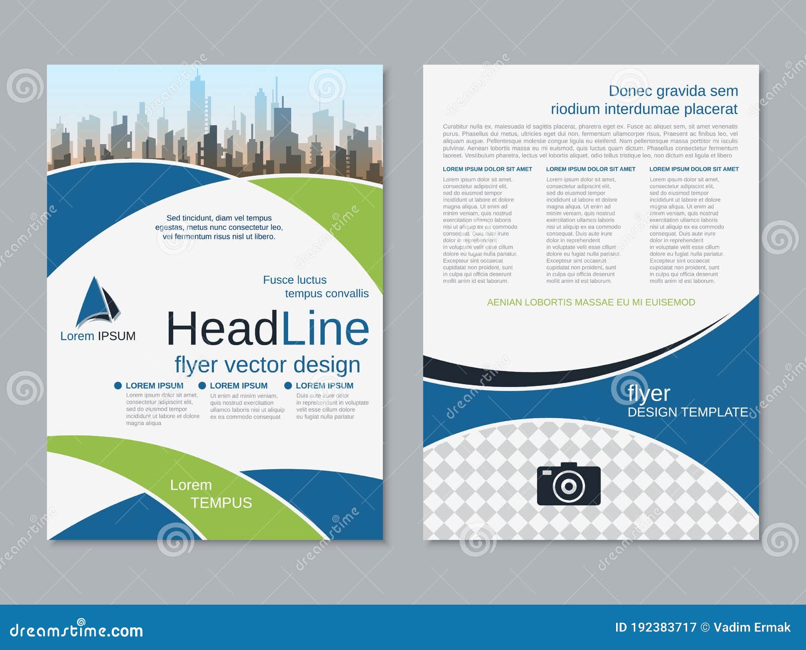 Modern Professional Two-sided Flyer Vector Design Template Stock Vector ...