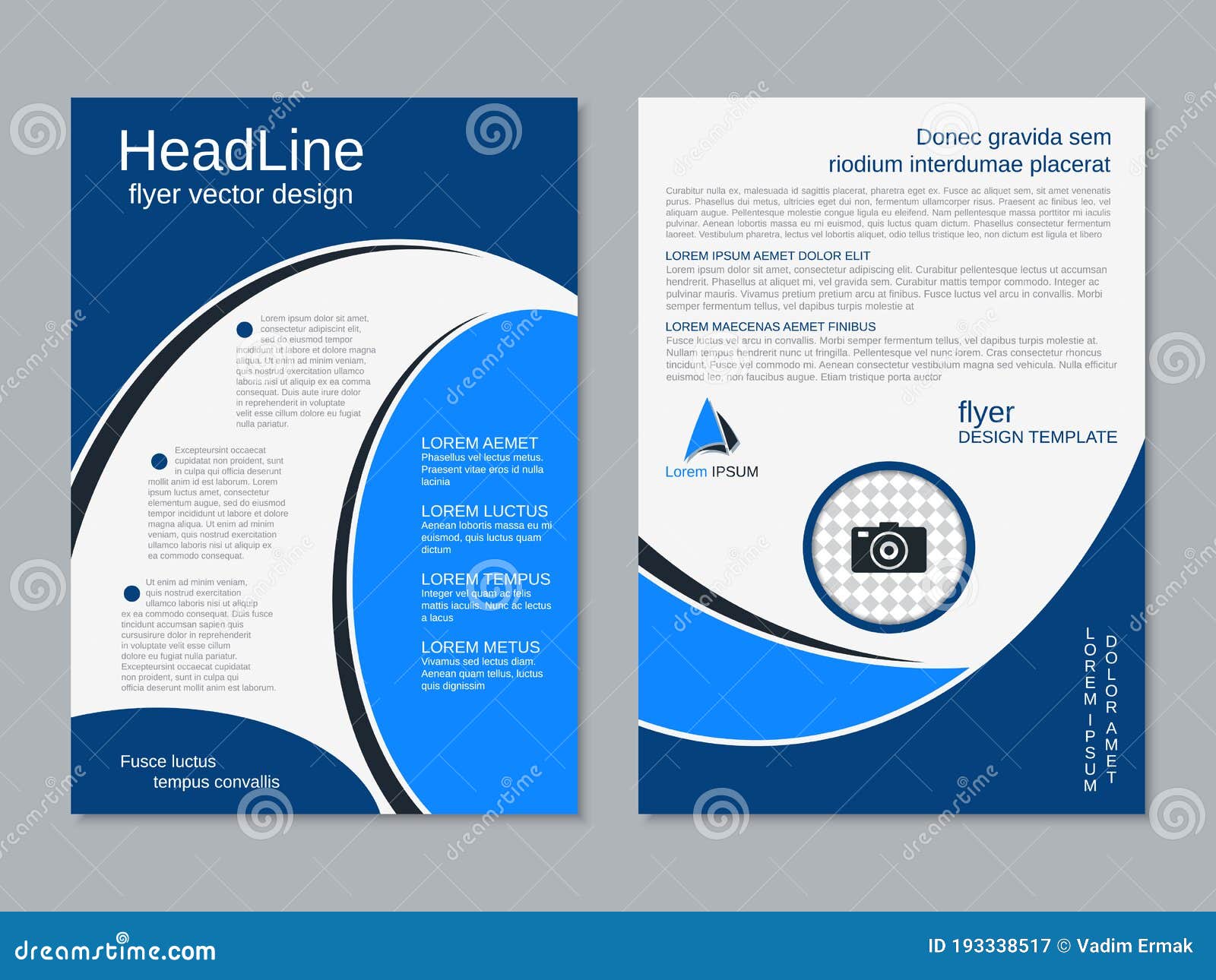 Modern Professional Two-sided Flyer Vector Design Template Stock Vector ...