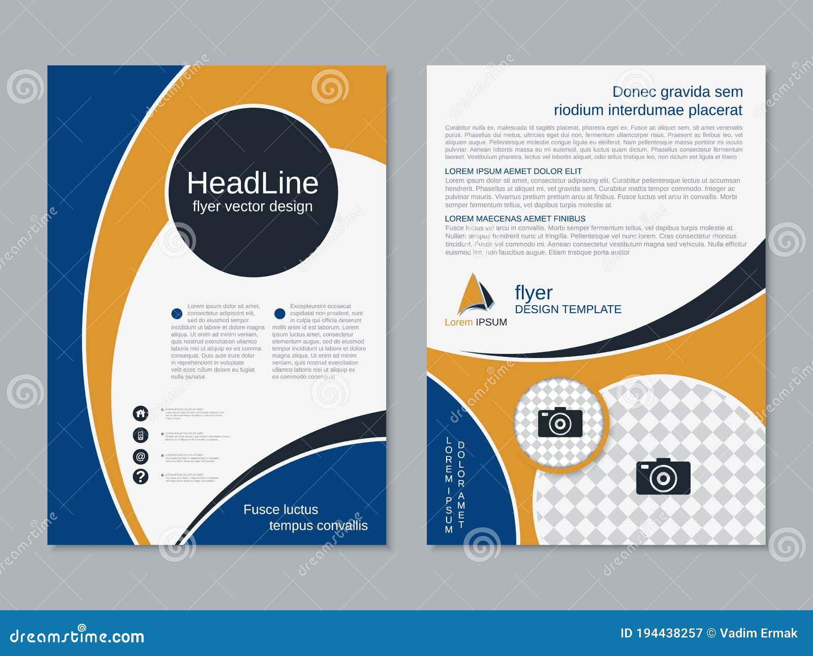 Modern Professional Two-sided Flyer Vector Design Template Stock Vector ...