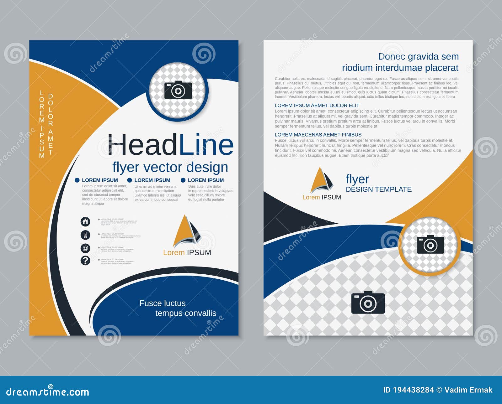 Modern Professional Two-sided Flyer Vector Design Template Stock Vector ...