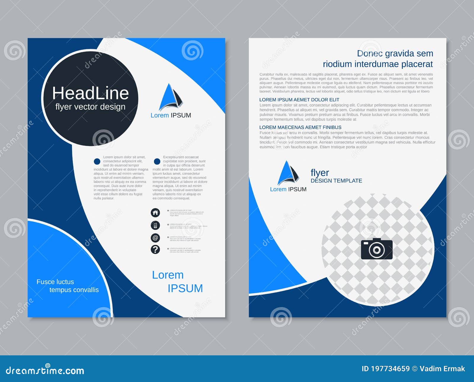 Modern Professional Two-sided Flyer Vector Design Template Stock Vector ...