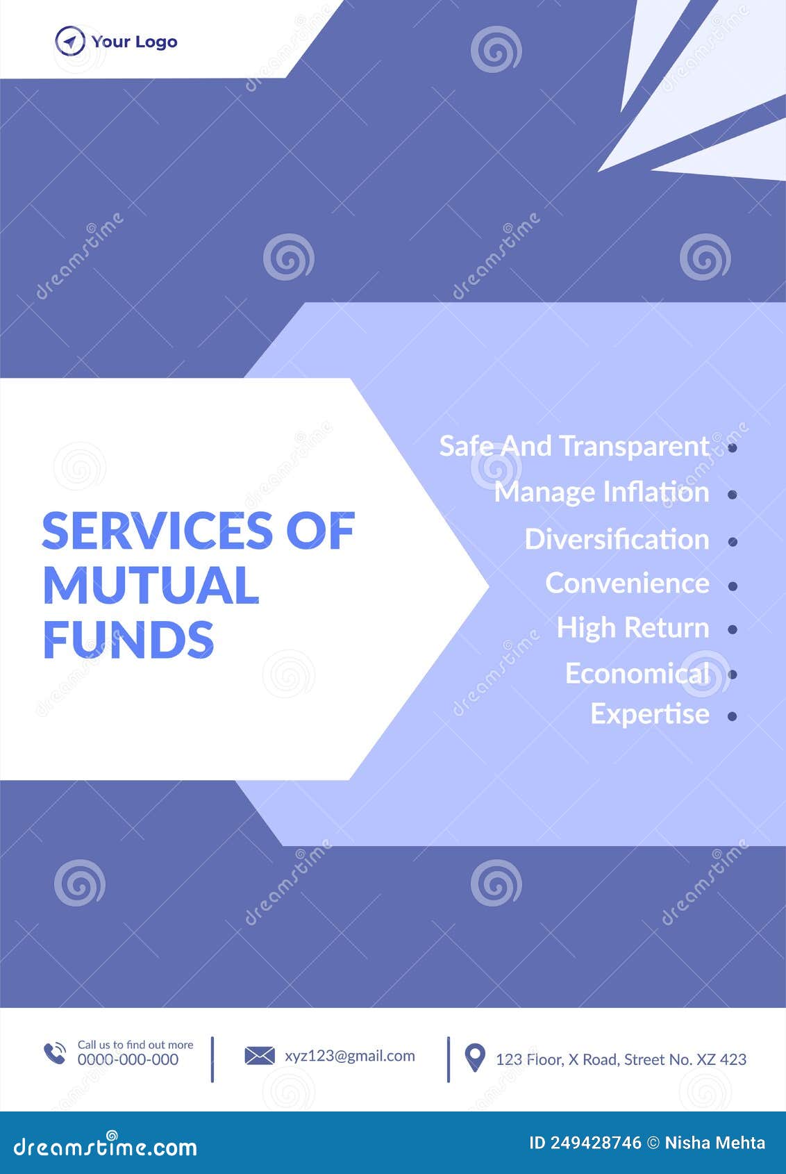 Flyer Design of Services of Mutual Funds Template Stock Vector ...