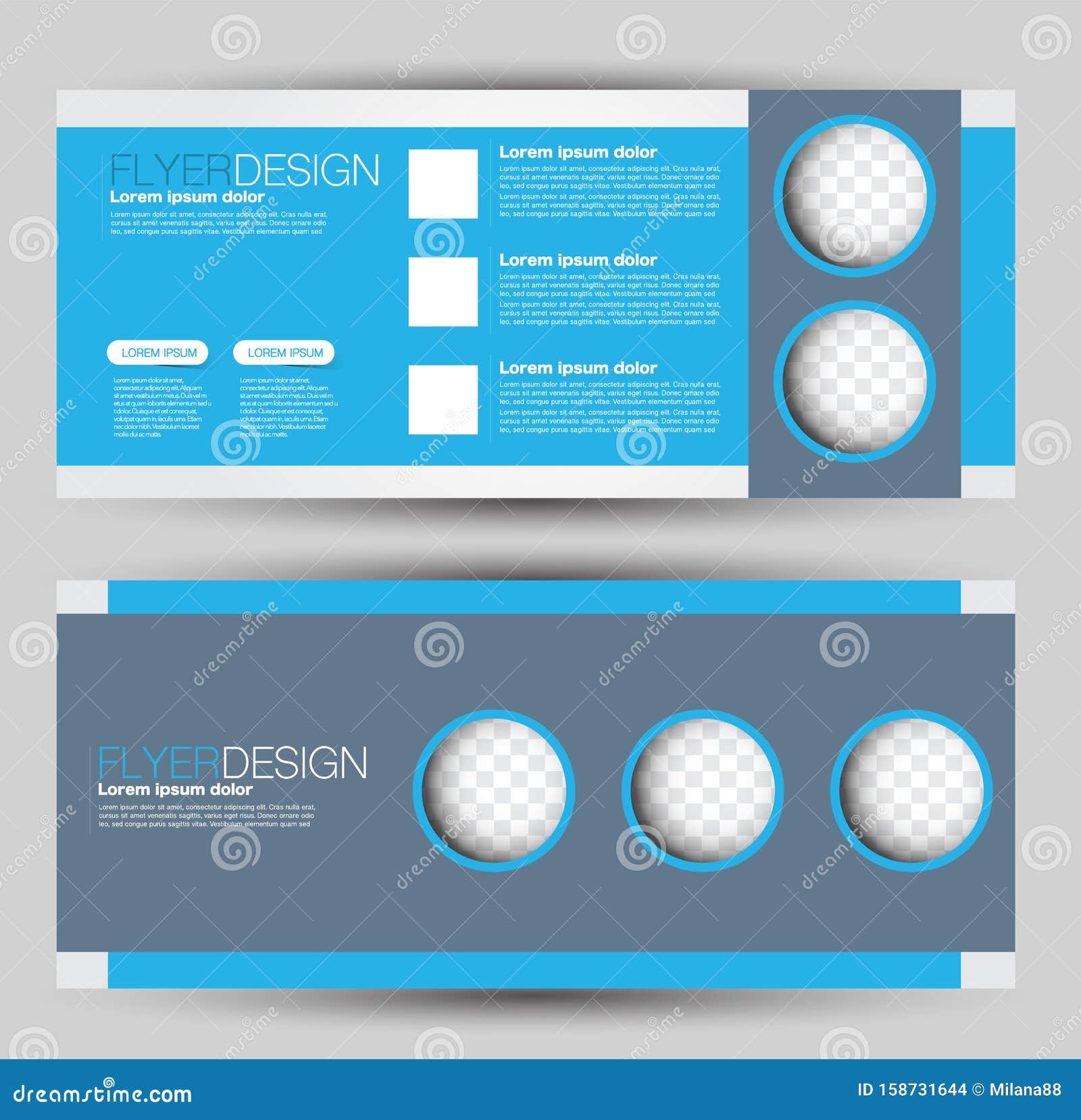 Flyer Banner or Web Header Template Set. Vector Illustration Promotion ...