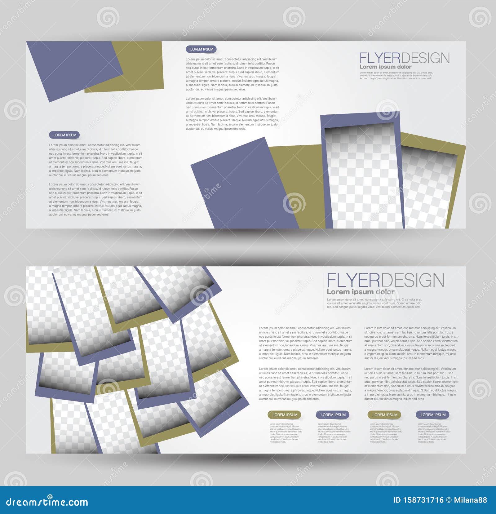 Flyer Banner or Web Header Template Set. Vector Illustration Promotion ...