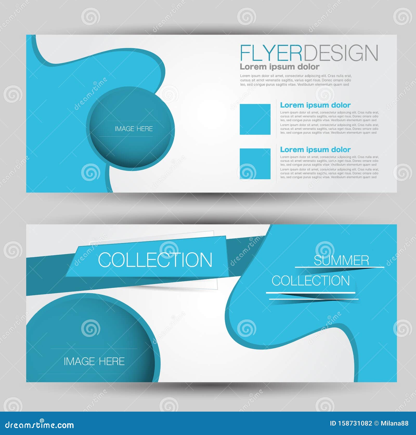 Flyer Banner or Web Header Template Set. Vector Illustration Promotion ...