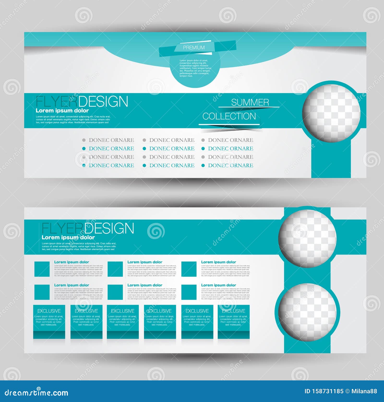 Flyer Banner or Web Header Template Set. Vector Illustration Promotion ...