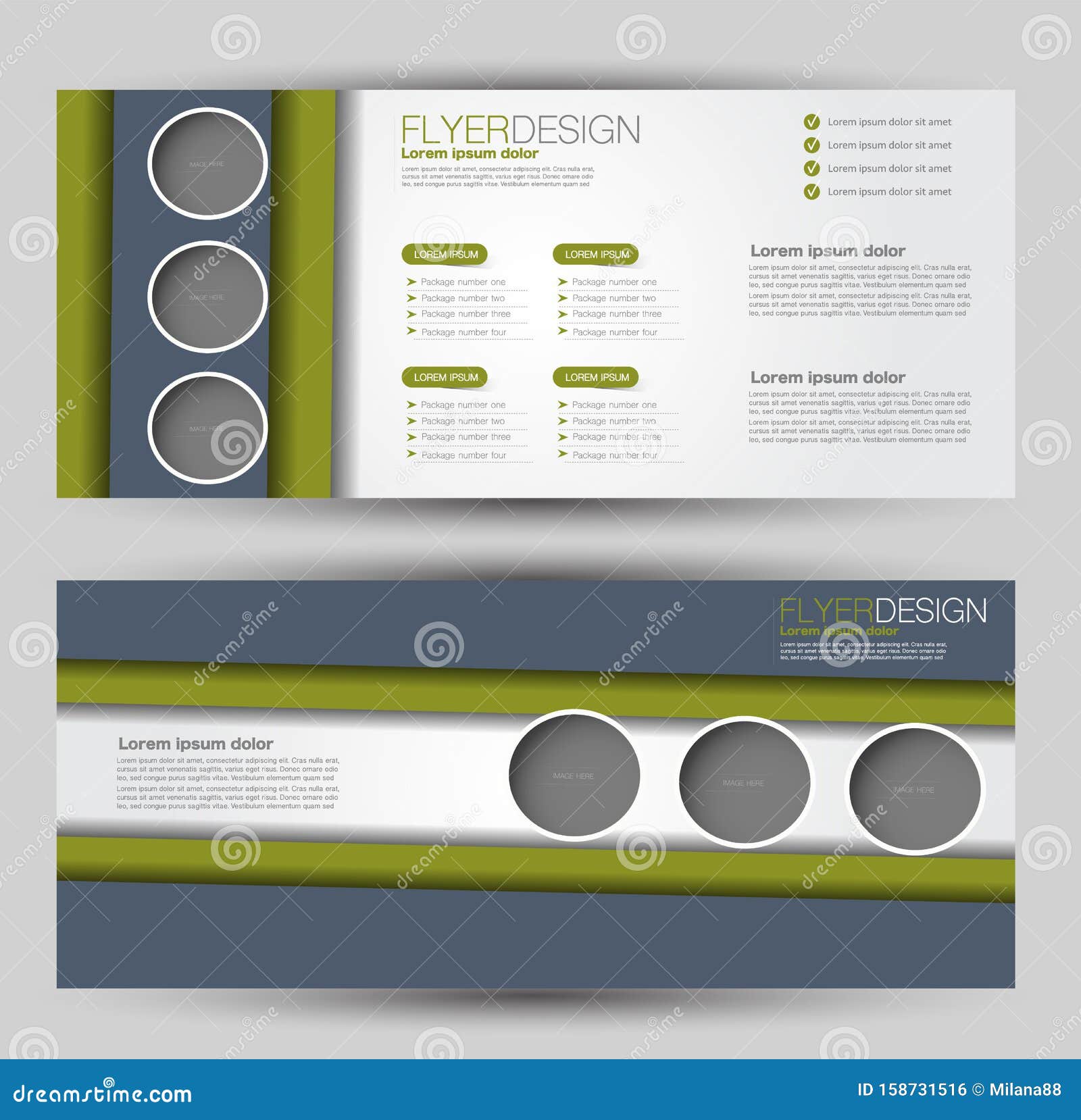 Flyer Banner or Web Header Template Set. Vector Illustration Promotion ...