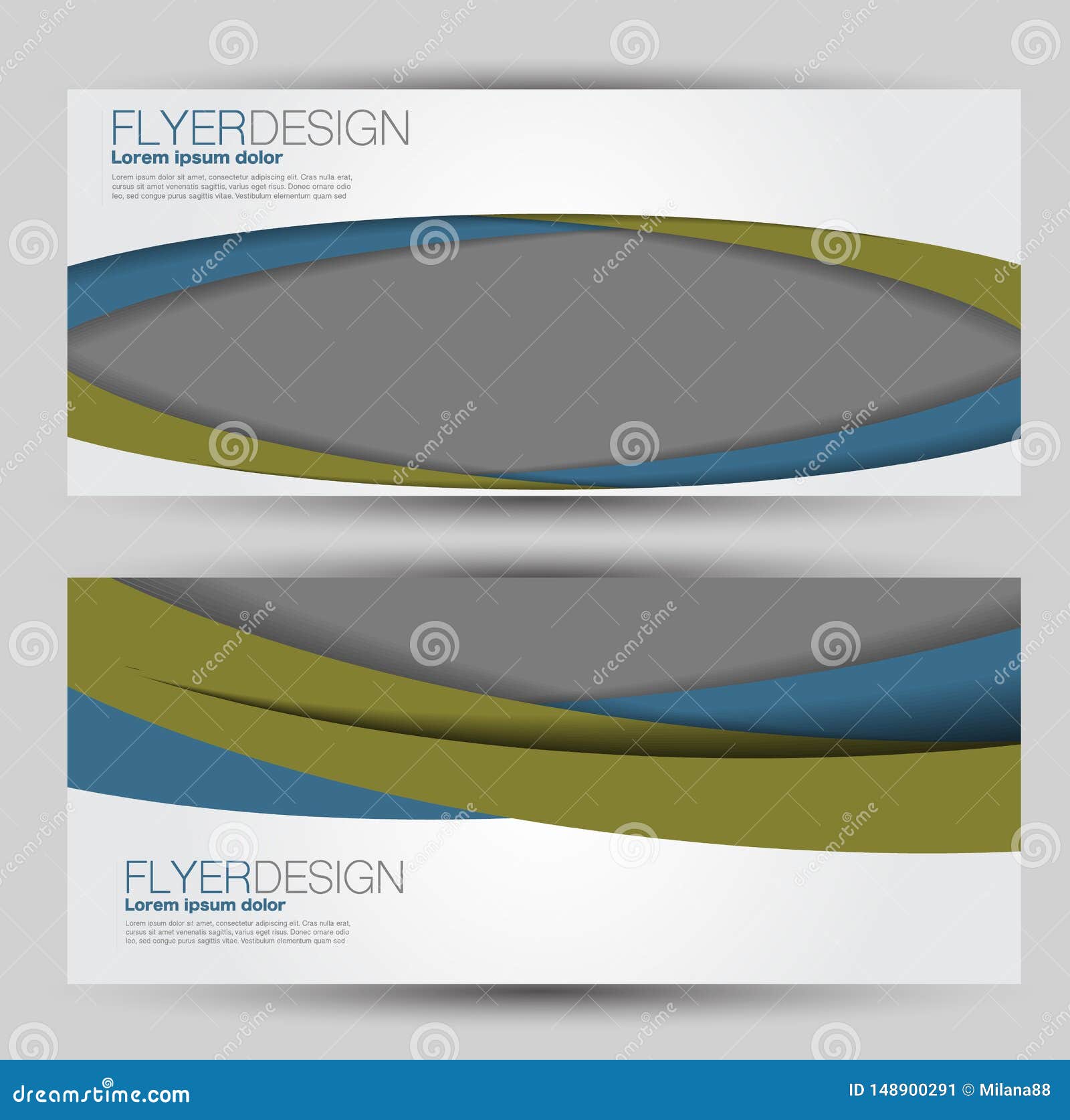 Flyer Banner or Web Header Template Set. Vector Illustration Promotion ...