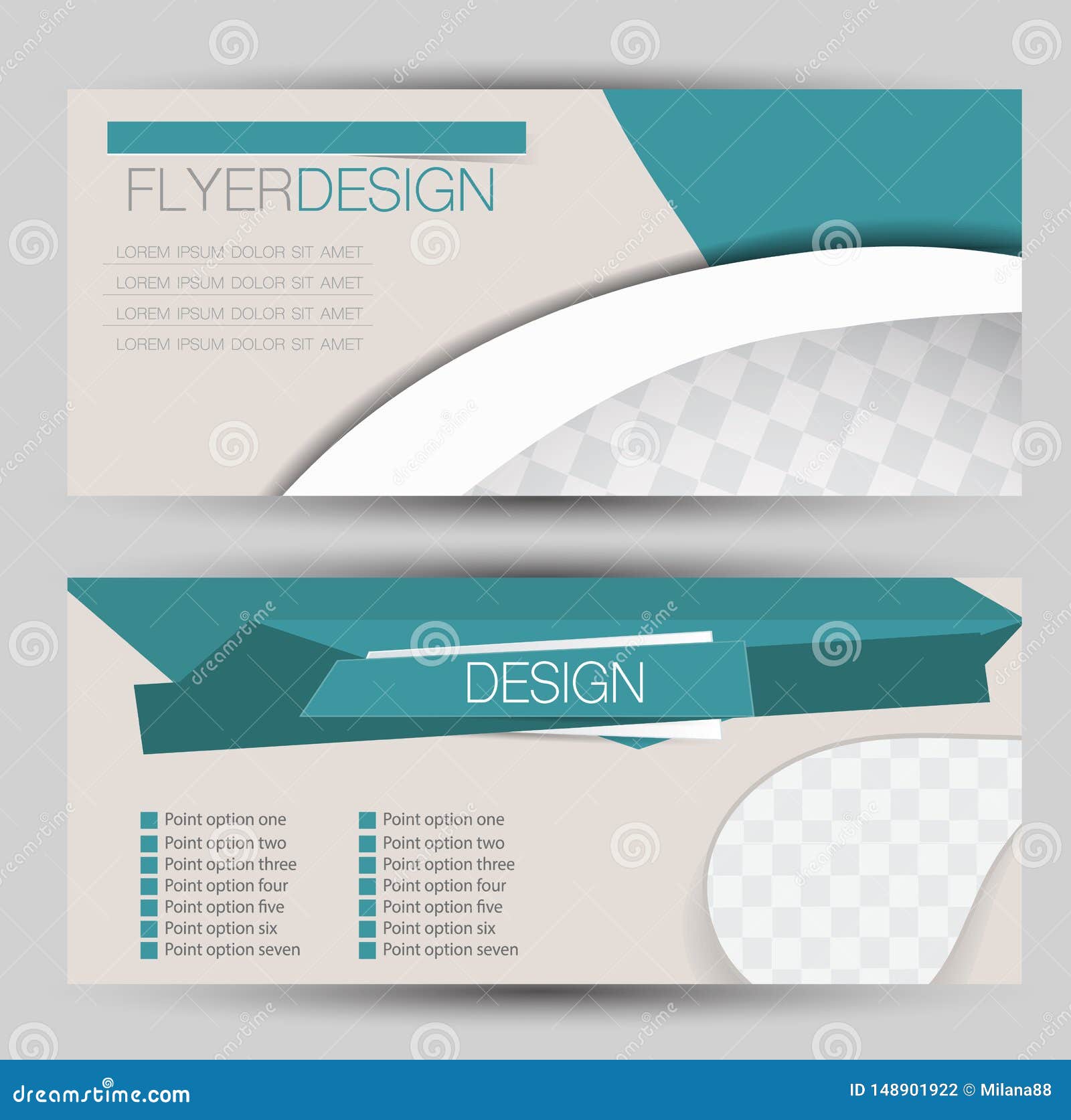 Flyer Banner or Web Header Template Set. Vector Illustration Promotion ...
