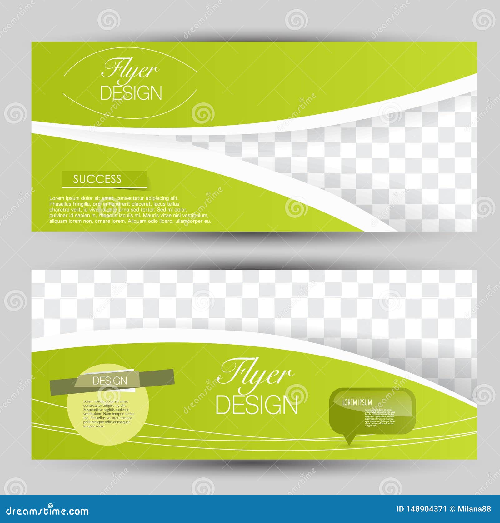 Flyer Banner or Web Header Template Set. Vector Illustration Promotion ...