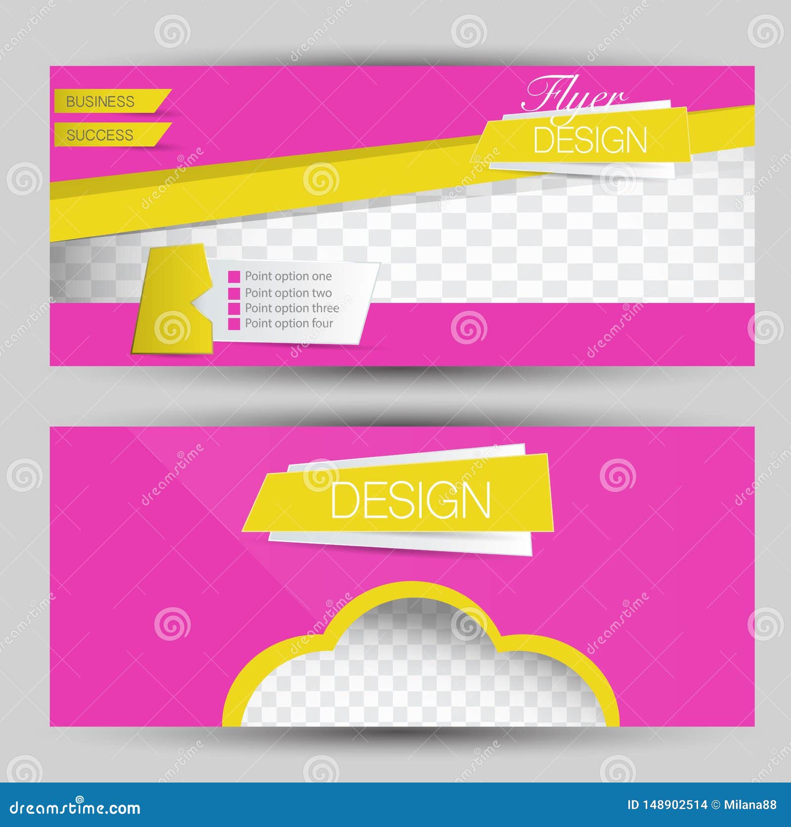 Flyer Banner or Web Header Template Set. Vector Illustration Promotion ...