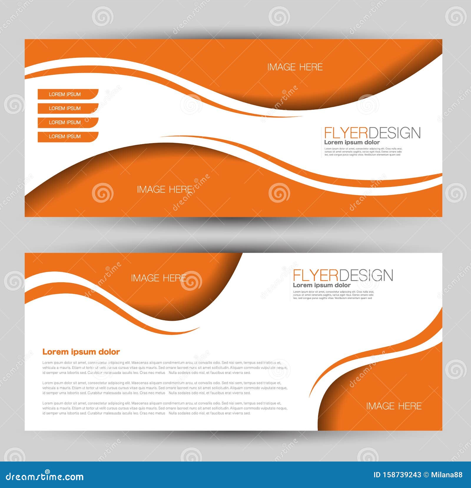 Flyer Banner or Web Header Template Set. Vector Illustration Promotion ...