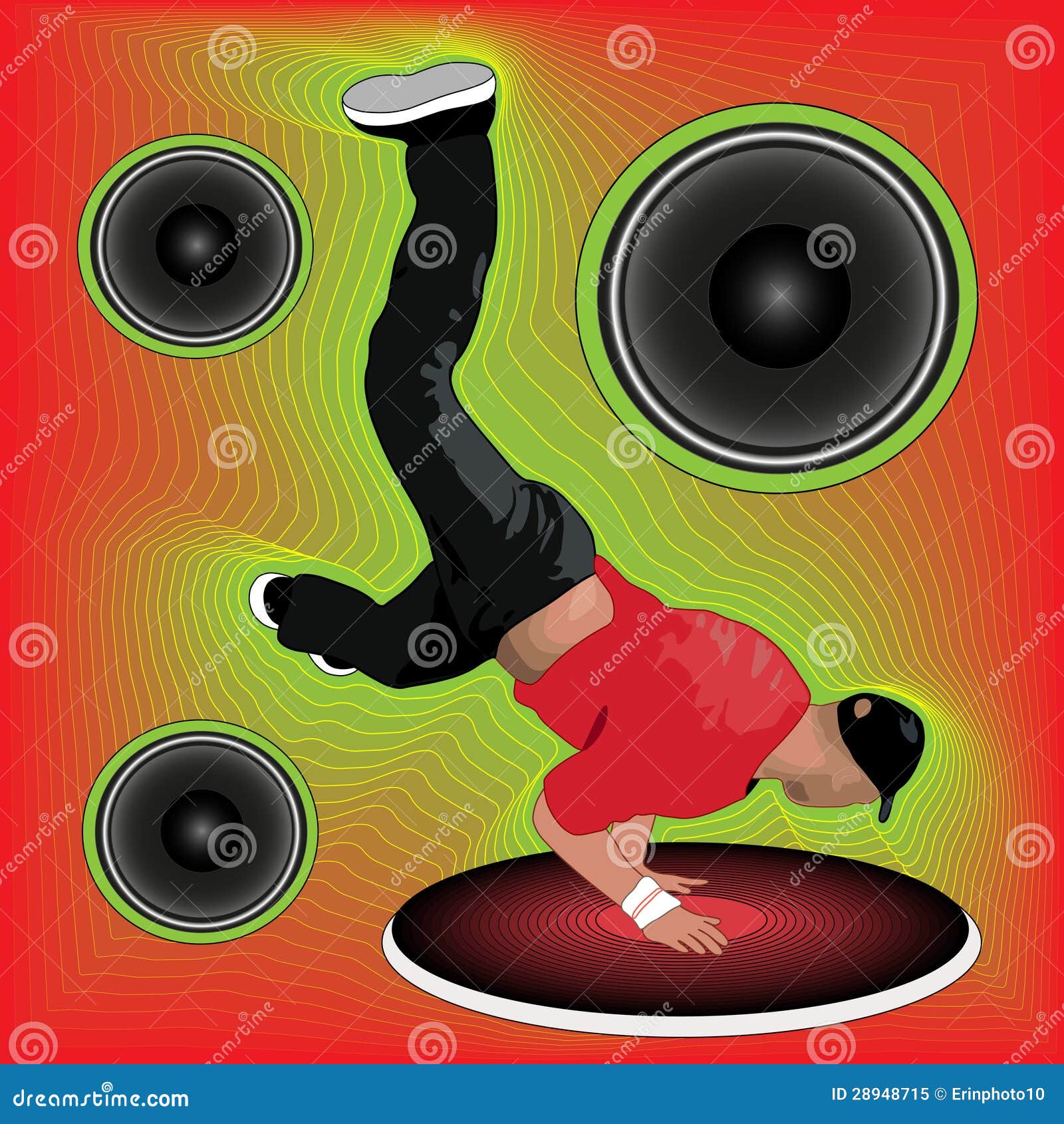 Flyer Bboy In Cap Shows Power Moves Cartoon Vector | CartoonDealer.com ...