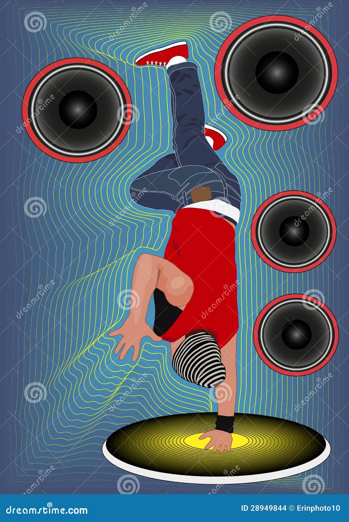 Flyer Bboy In Cap Shows Power Moves Cartoon Vector | CartoonDealer.com ...