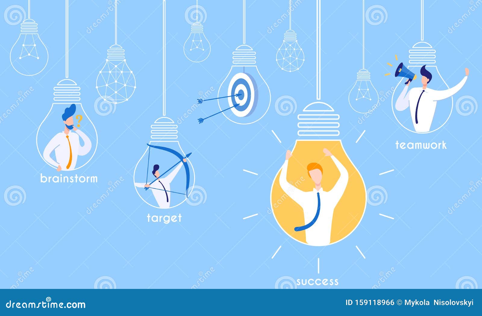 Flyer Brainstorming for Target Successful Teamwork Stock Vector ...