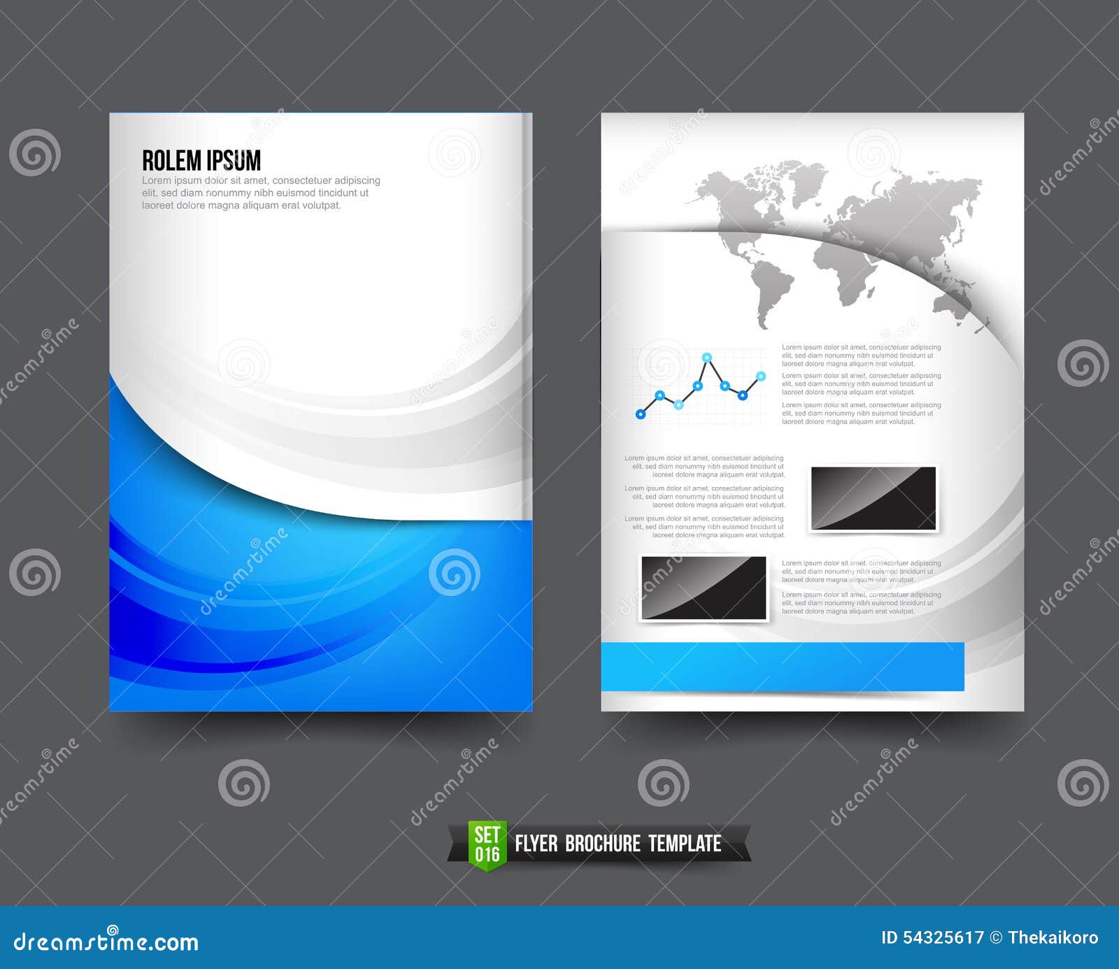 Flyer Brochure Background Templated 016 Global World Map Element Stock ...
