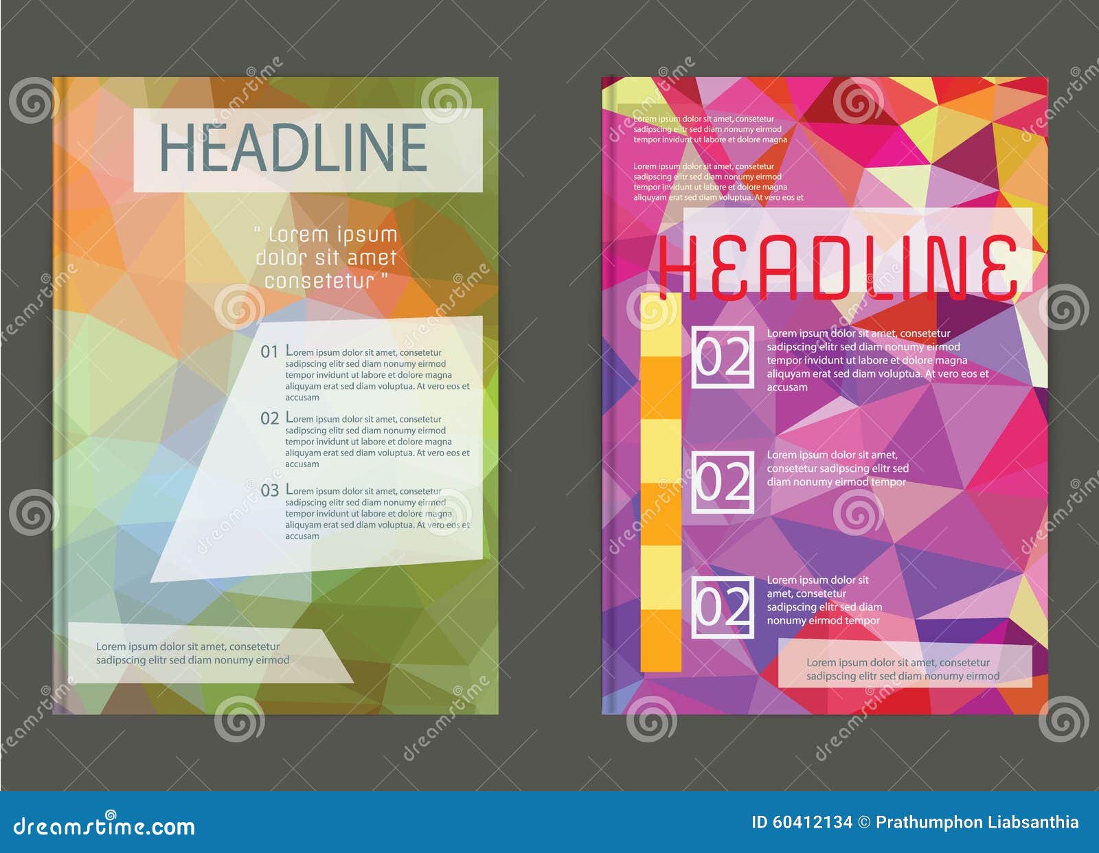 Flyer, Brochure Design Templates. Geometric Triangular Abstract Stock ...