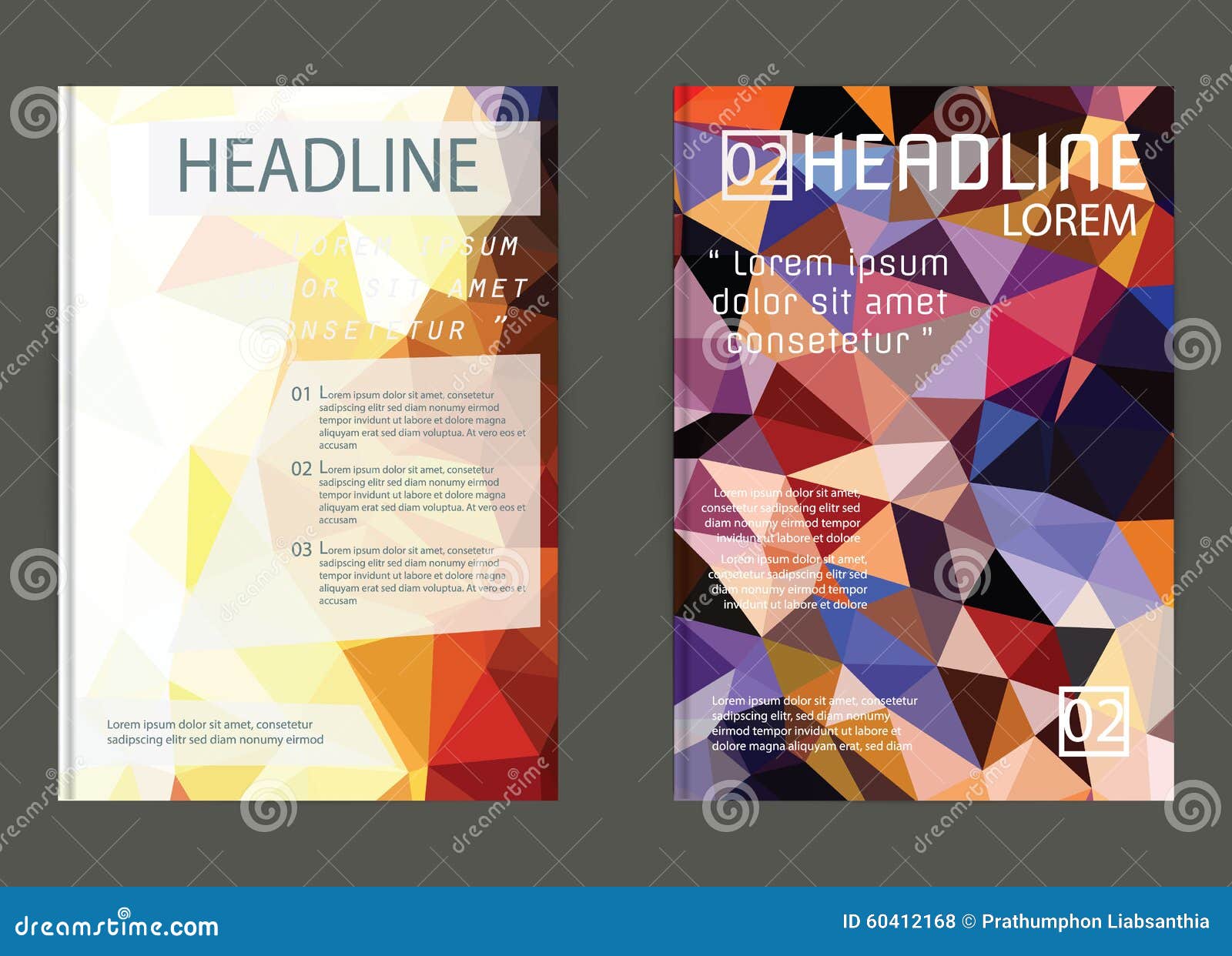 Flyer, Brochure Design Templates. Geometric Triangular Abstract Stock ...