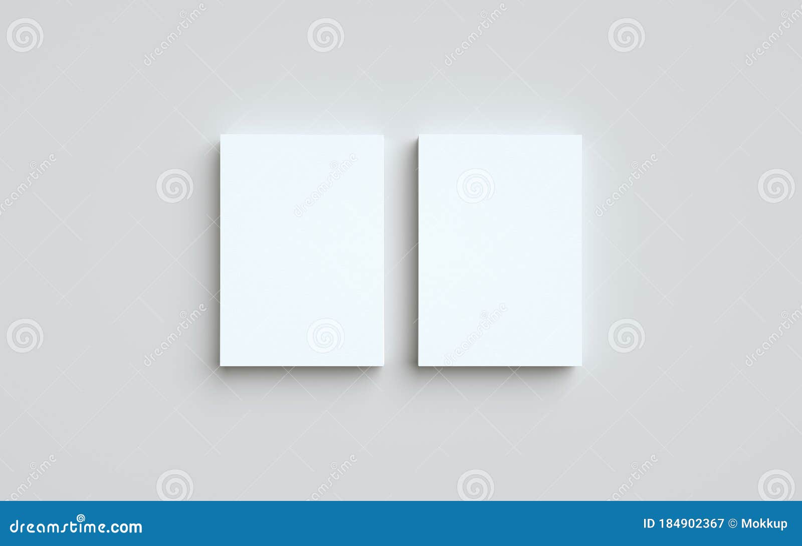 A5 Flyer / Brochure Mock-Up - Two Stacks of Flyers. 3D Illustration ...