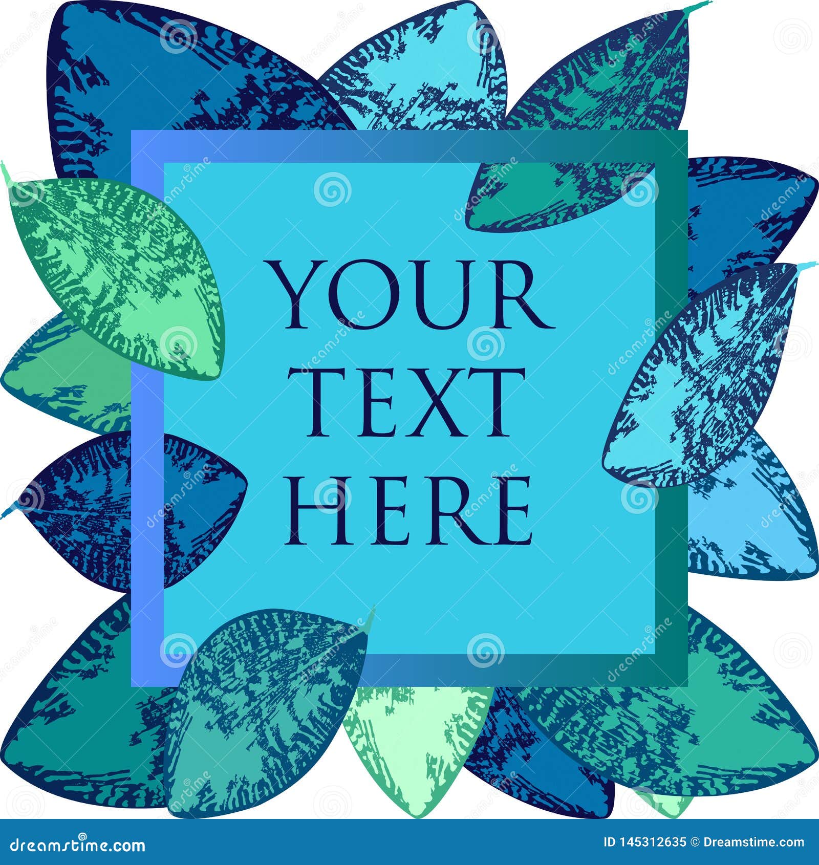 Flyer card with leaves. stock vector. Illustration of decorative ...