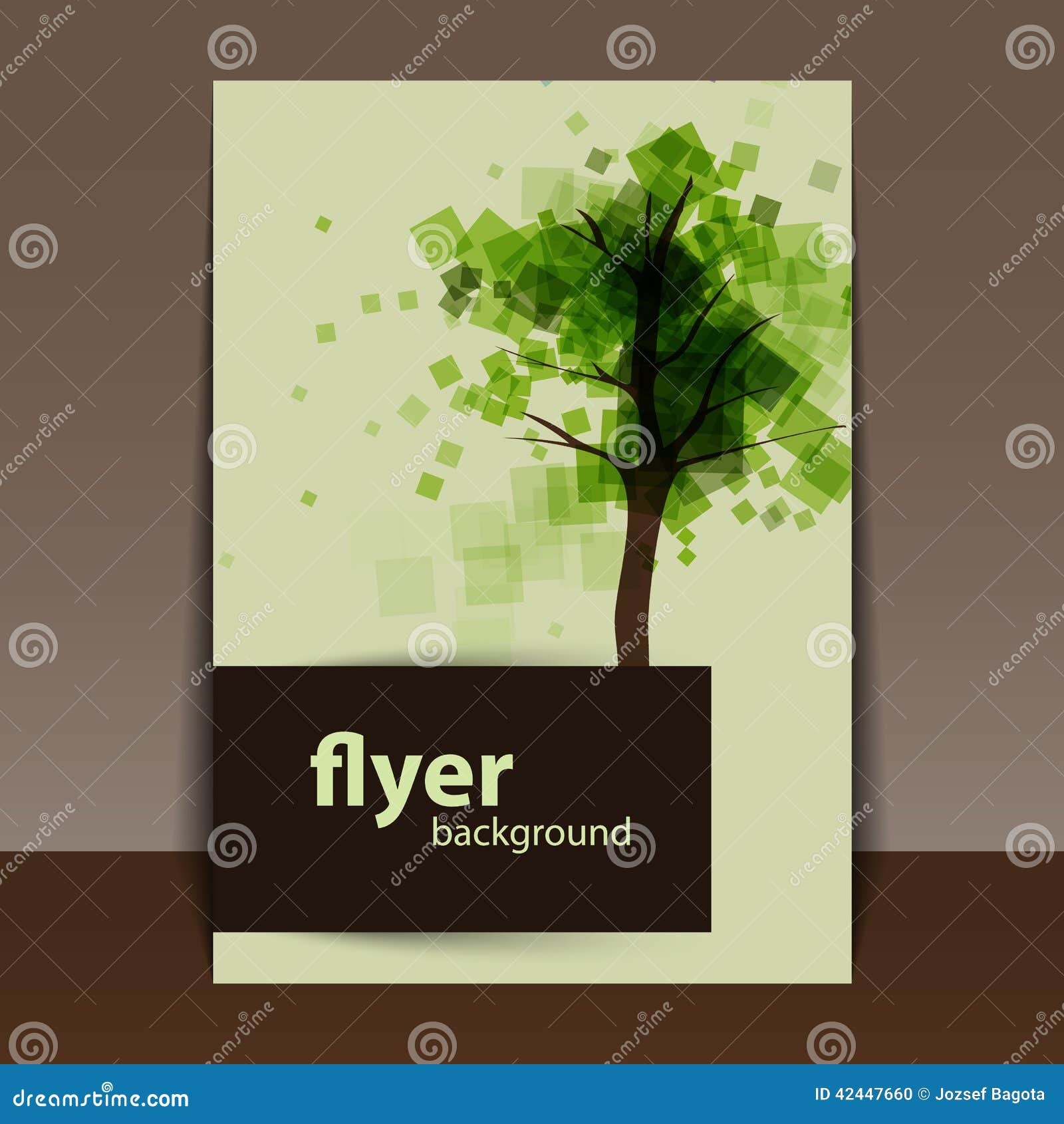 Flyer or Cover Design with Abstract Green Tree Stock Vector ...