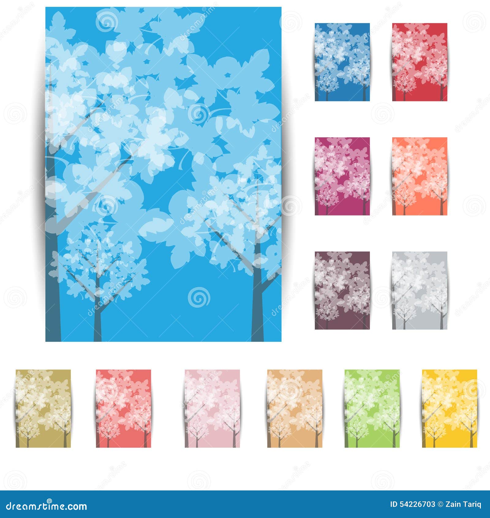 Flyer or Cover Design with Abstract Green Tree Background Stock ...