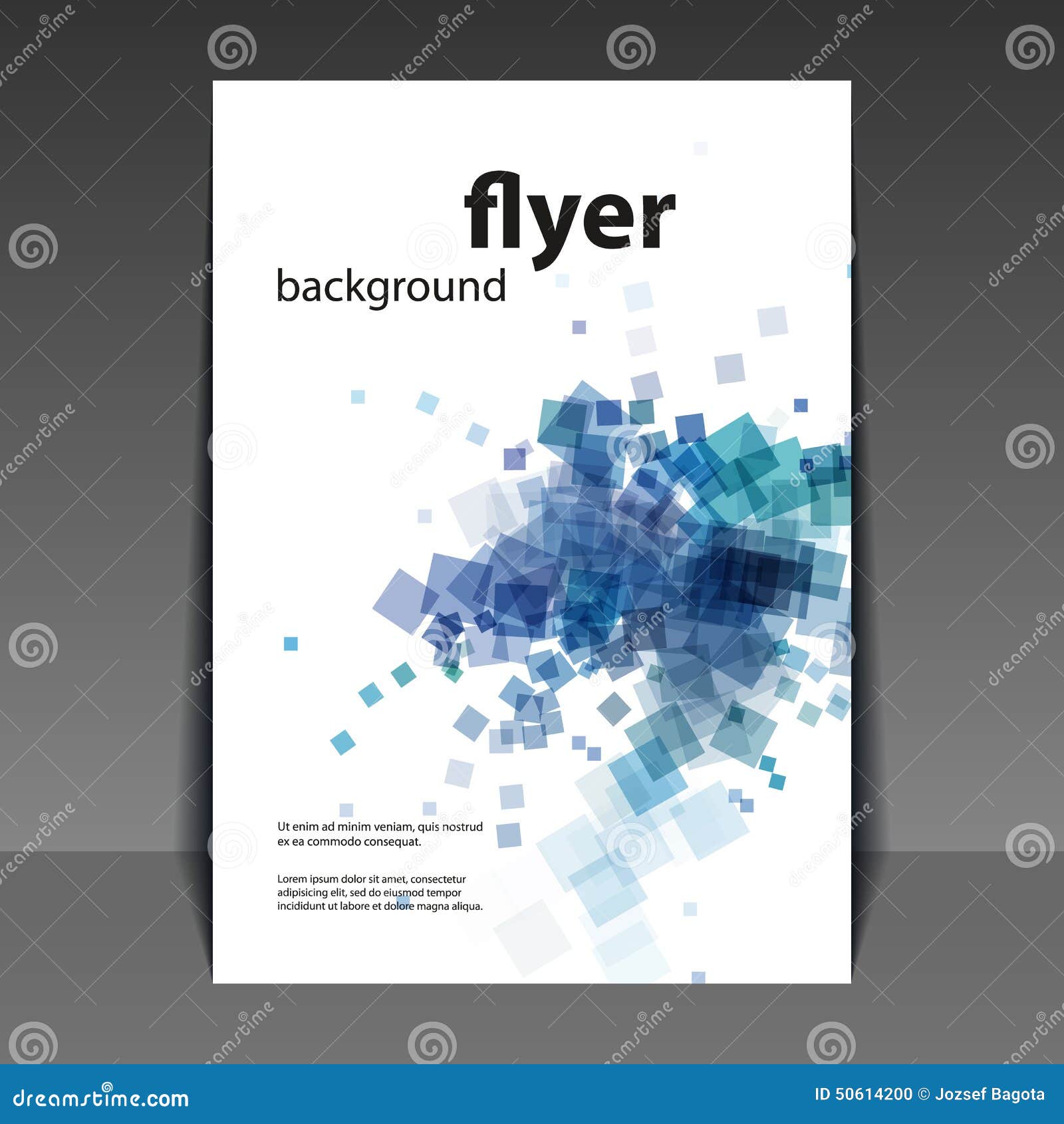 Flyer or Cover Design with Blue Abstract Pattern Stock Vector ...