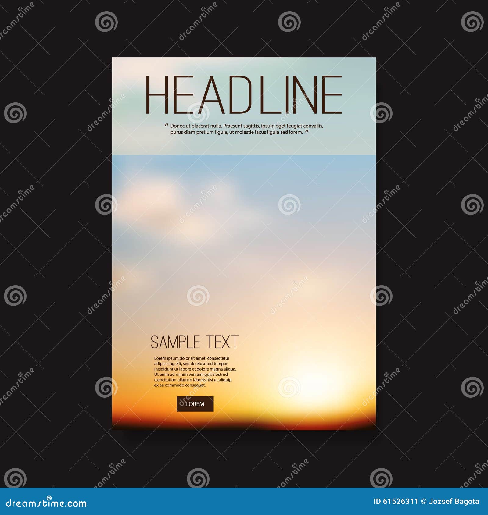 Flyer or Cover Design with Blurry Sunset Background Stock Vector ...