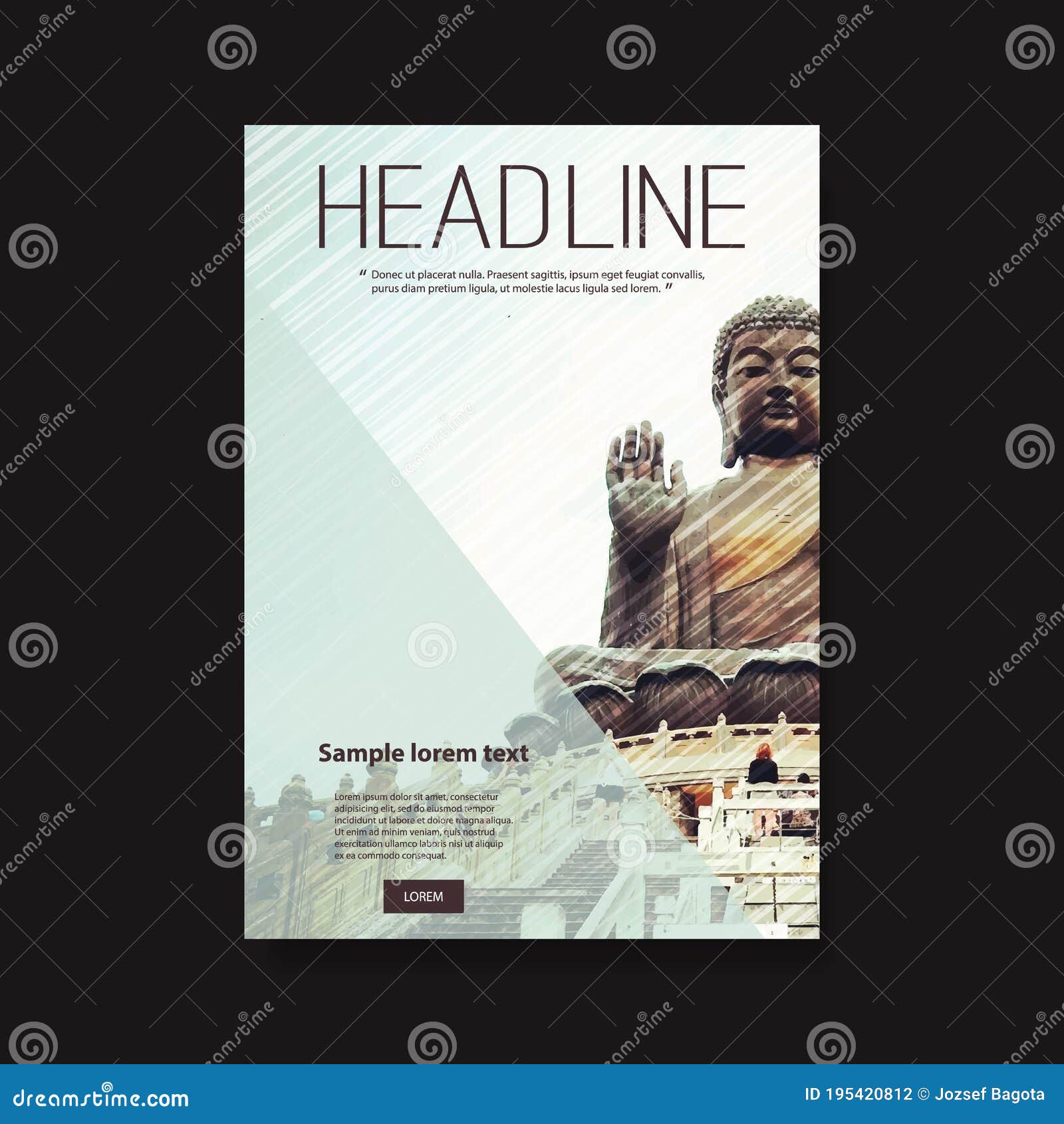 Flyer or Cover Design with Buddha Statue Stock Vector - Illustration of ...