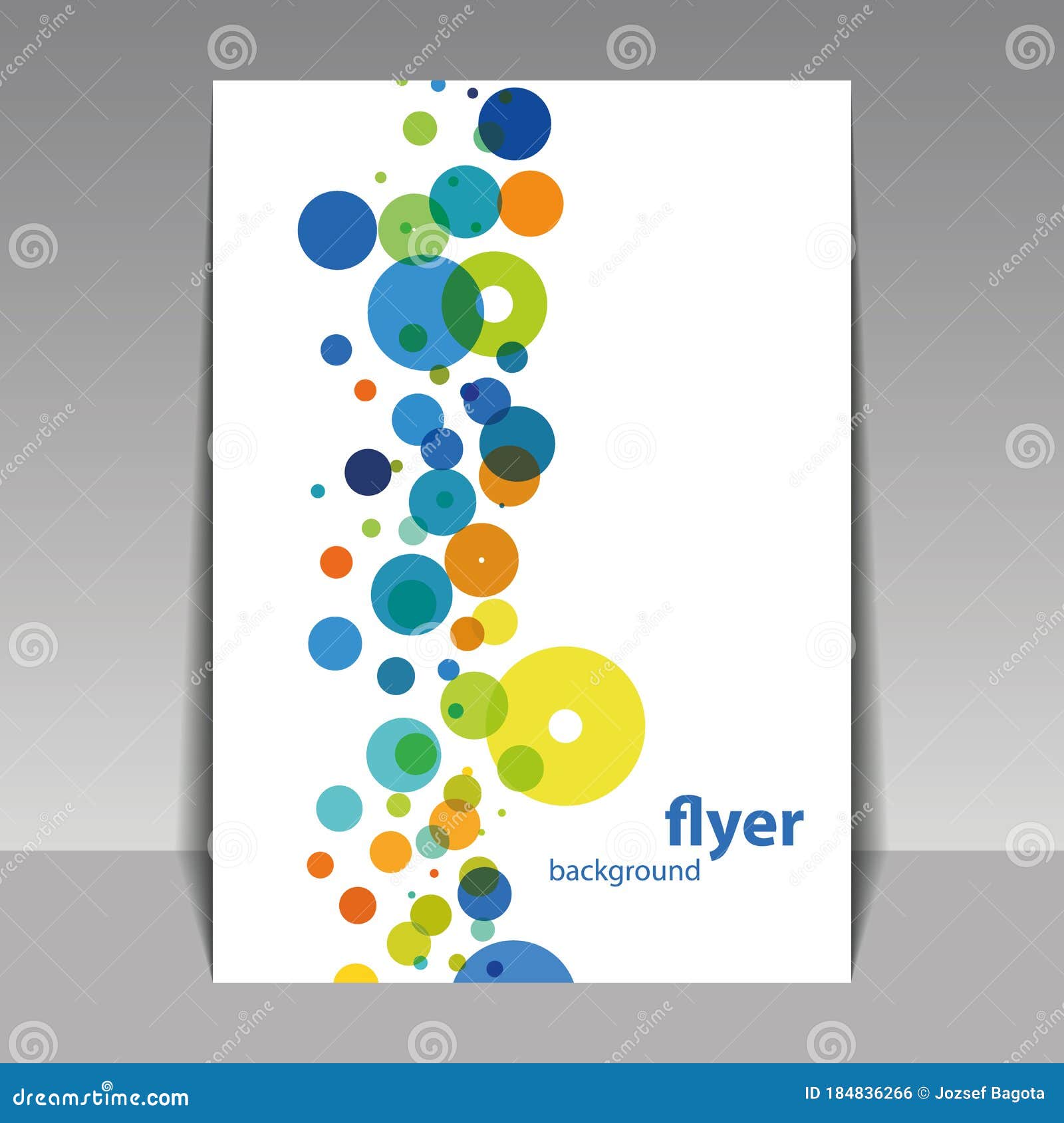 Flyer or Cover Design with Colorful Dots, Rings, Bubbles Stock Vector ...