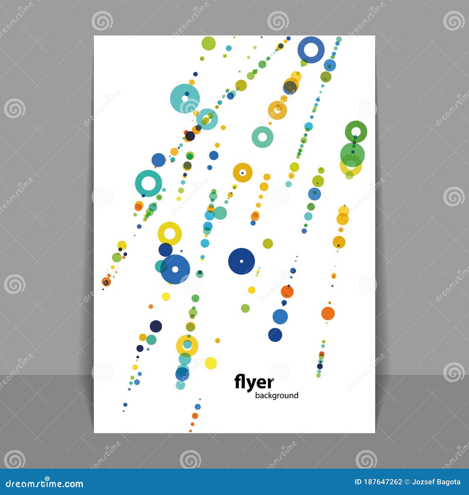 Flyer or Cover Design with Colorful Dots, Rings, Bubbles Stock Vector ...