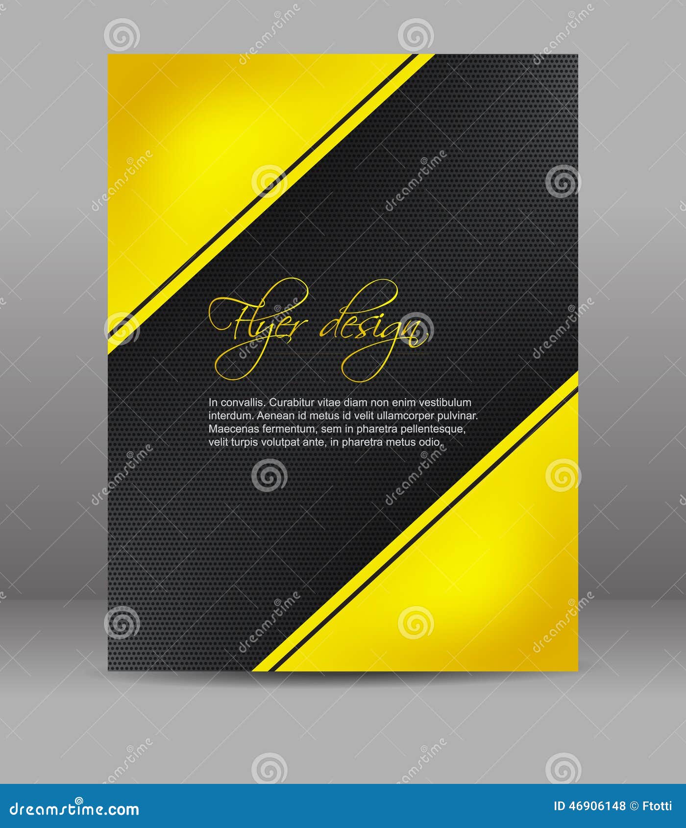 Flyer or Cover Design, Dark Background with Yellow Pattern Stock Vector ...