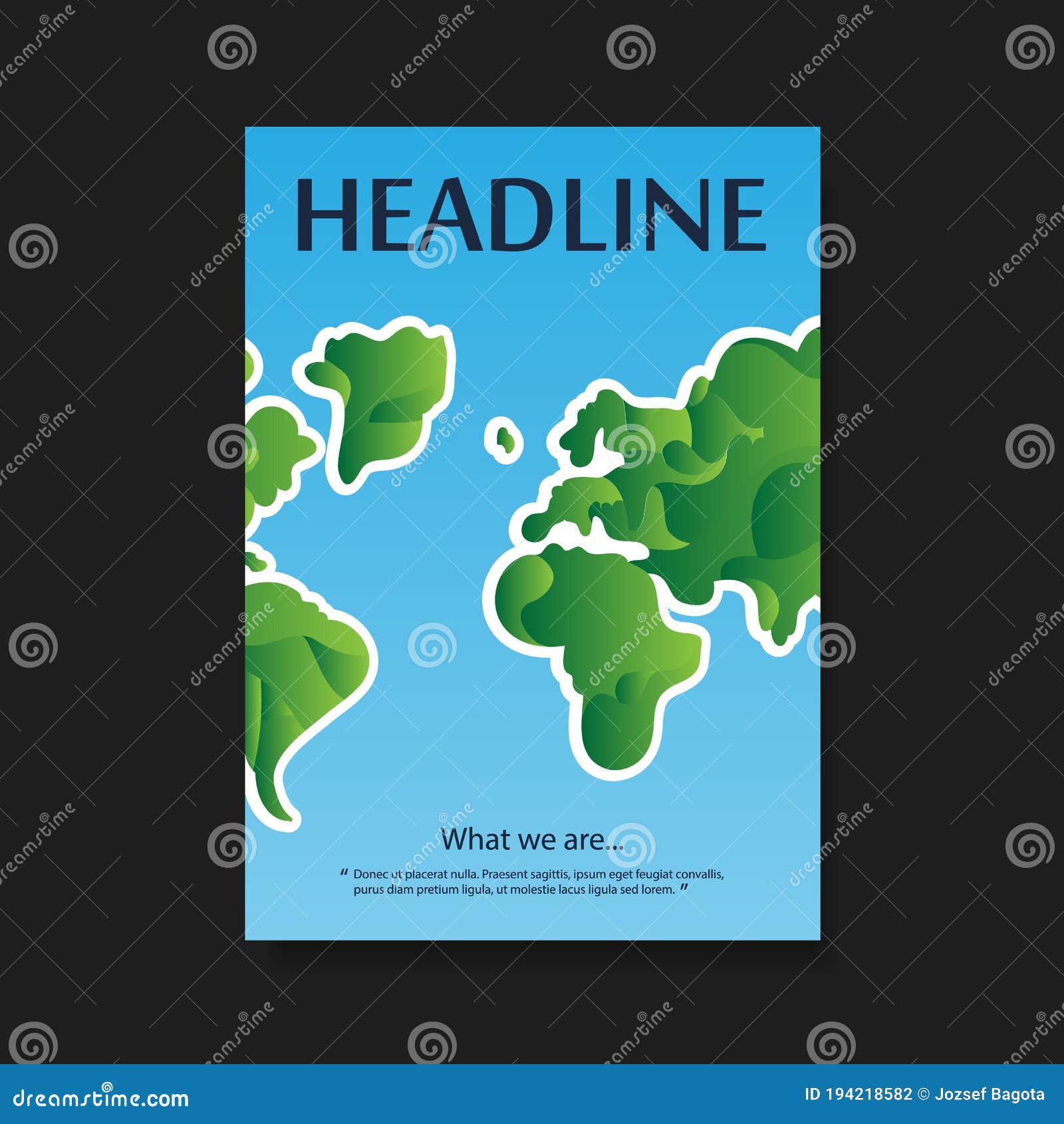 Flyer or Cover Design with Hand Drawn World Map Stock Vector ...