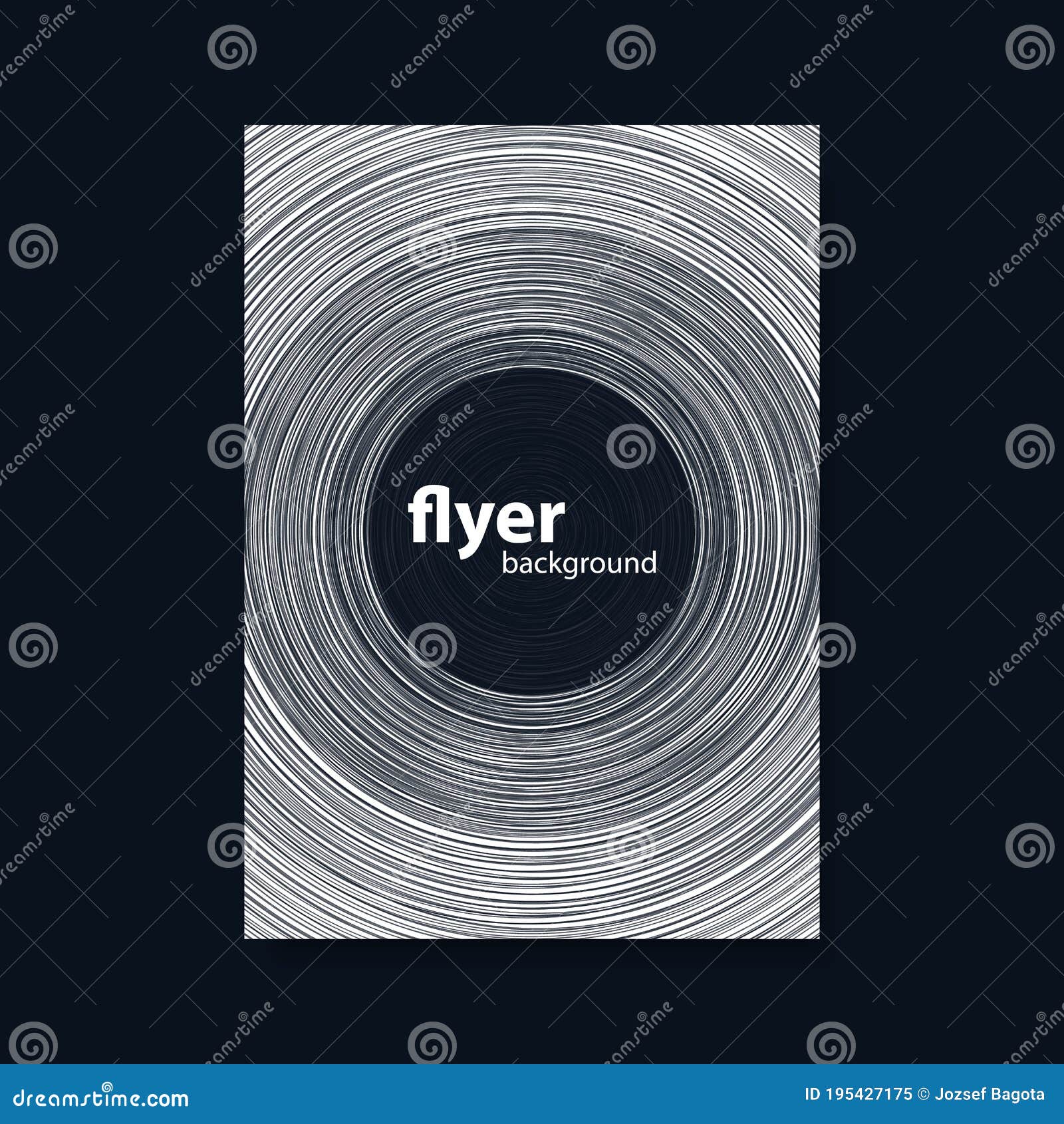 Flyer or Cover Design with Label, Concentric Black Circles Stock Vector ...