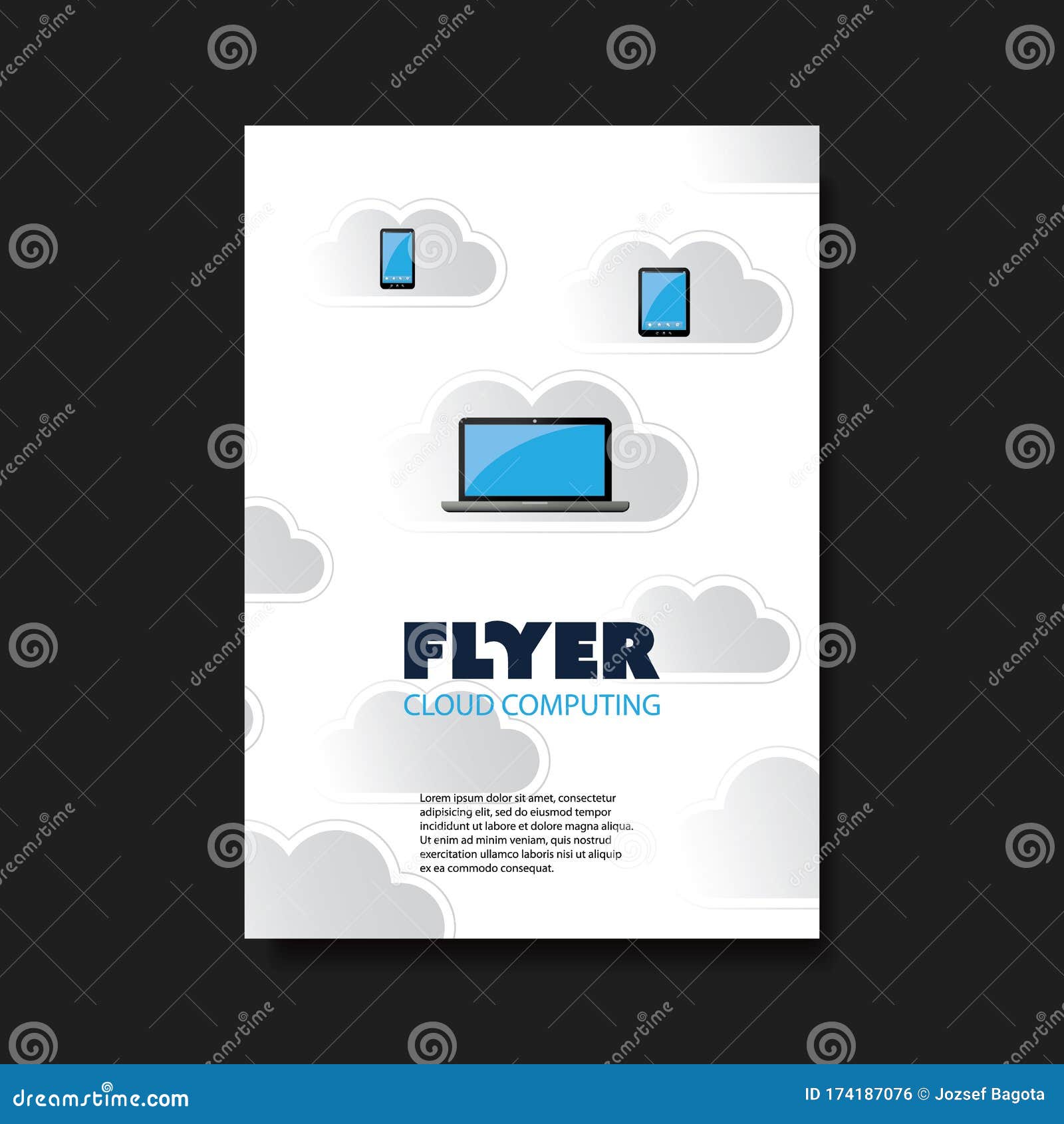Flyer of Cover Design Template with Cloud Computing, Networks Design ...