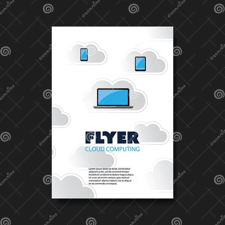 Flyer of Cover Design Template with Cloud Computing, Networks Design ...