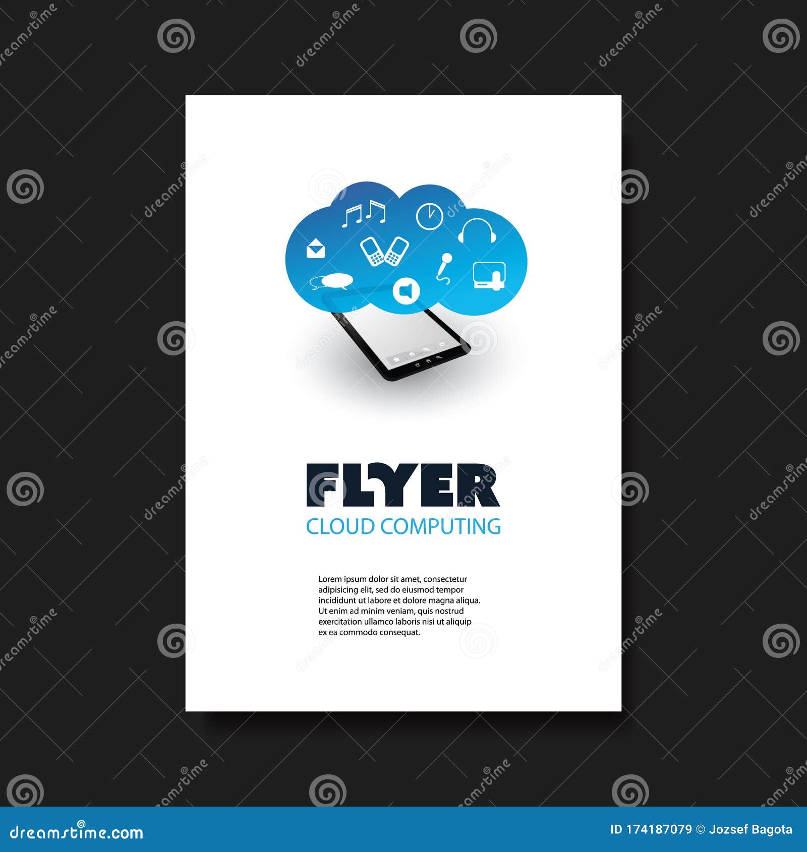 Flyer of Cover Design Template with Cloud Computing, Networks Design ...