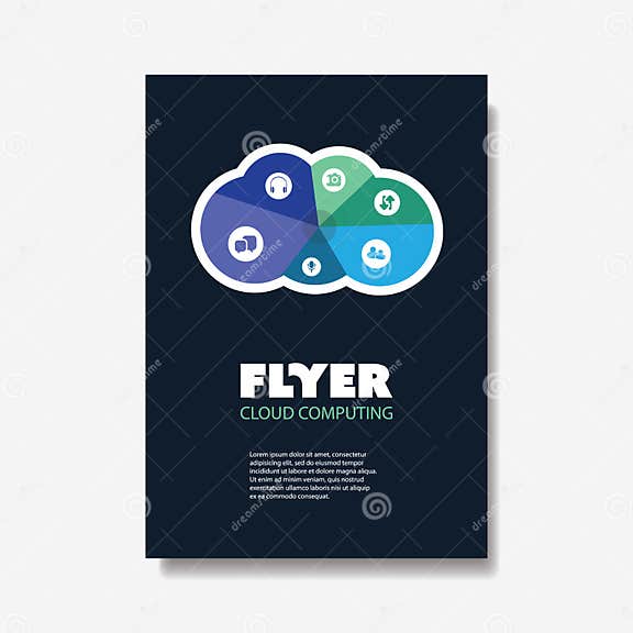 Flyer of Cover Design Template with Cloud Computing, Networks Design ...