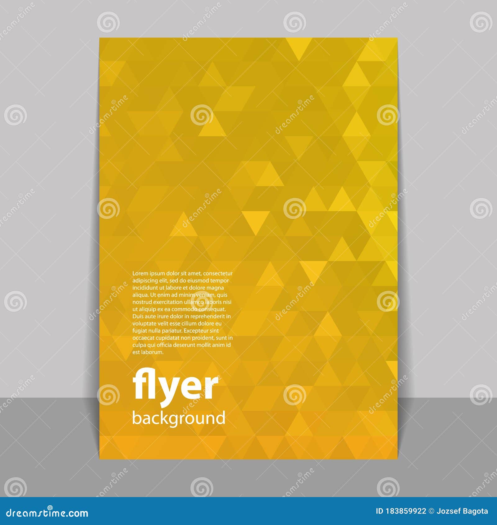 Flyer or Cover Design with Triangle Mosaic Pattern - Mustard Yellow ...