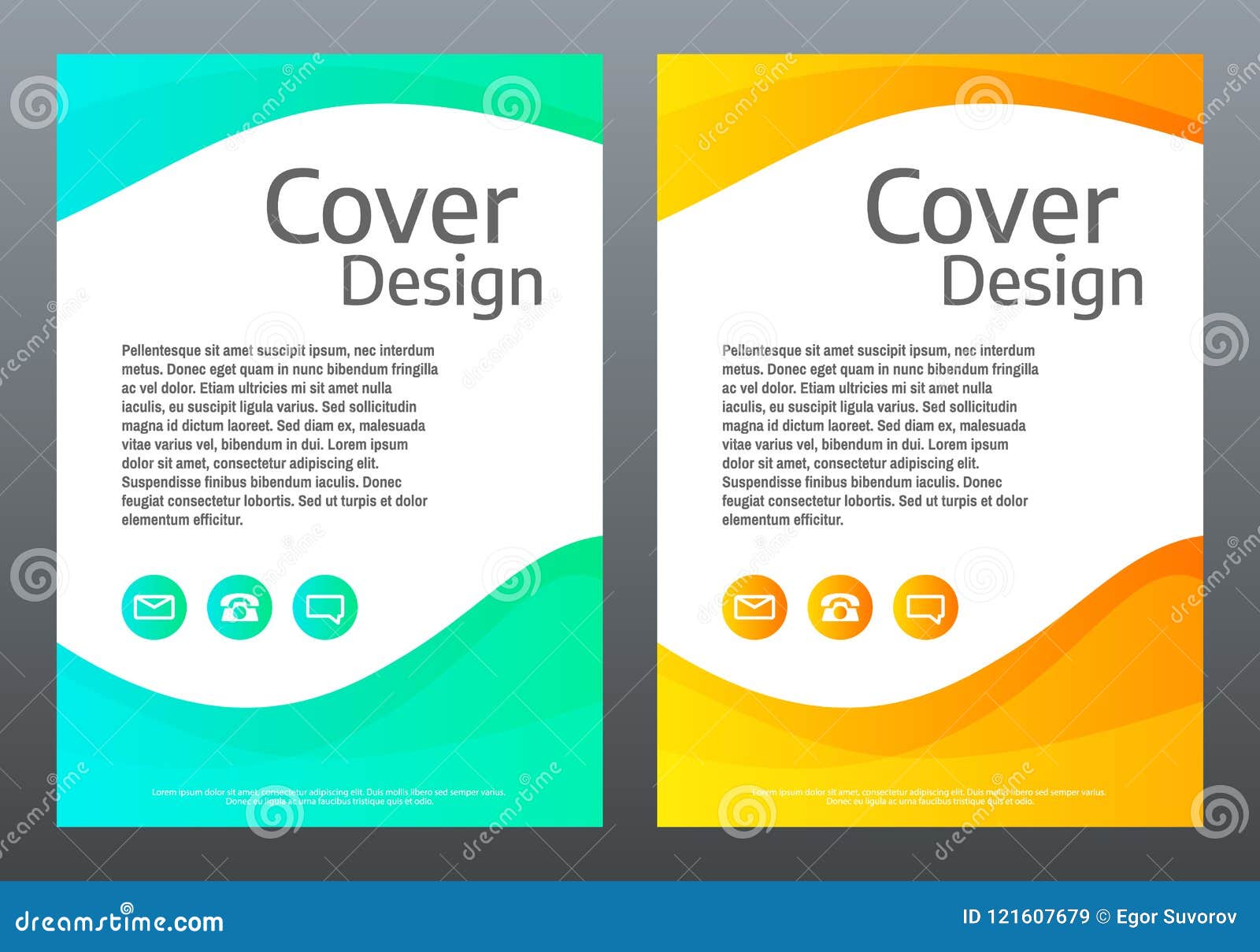 Flyer Design. Bright Gradient Waves on White Background. Cover Template ...