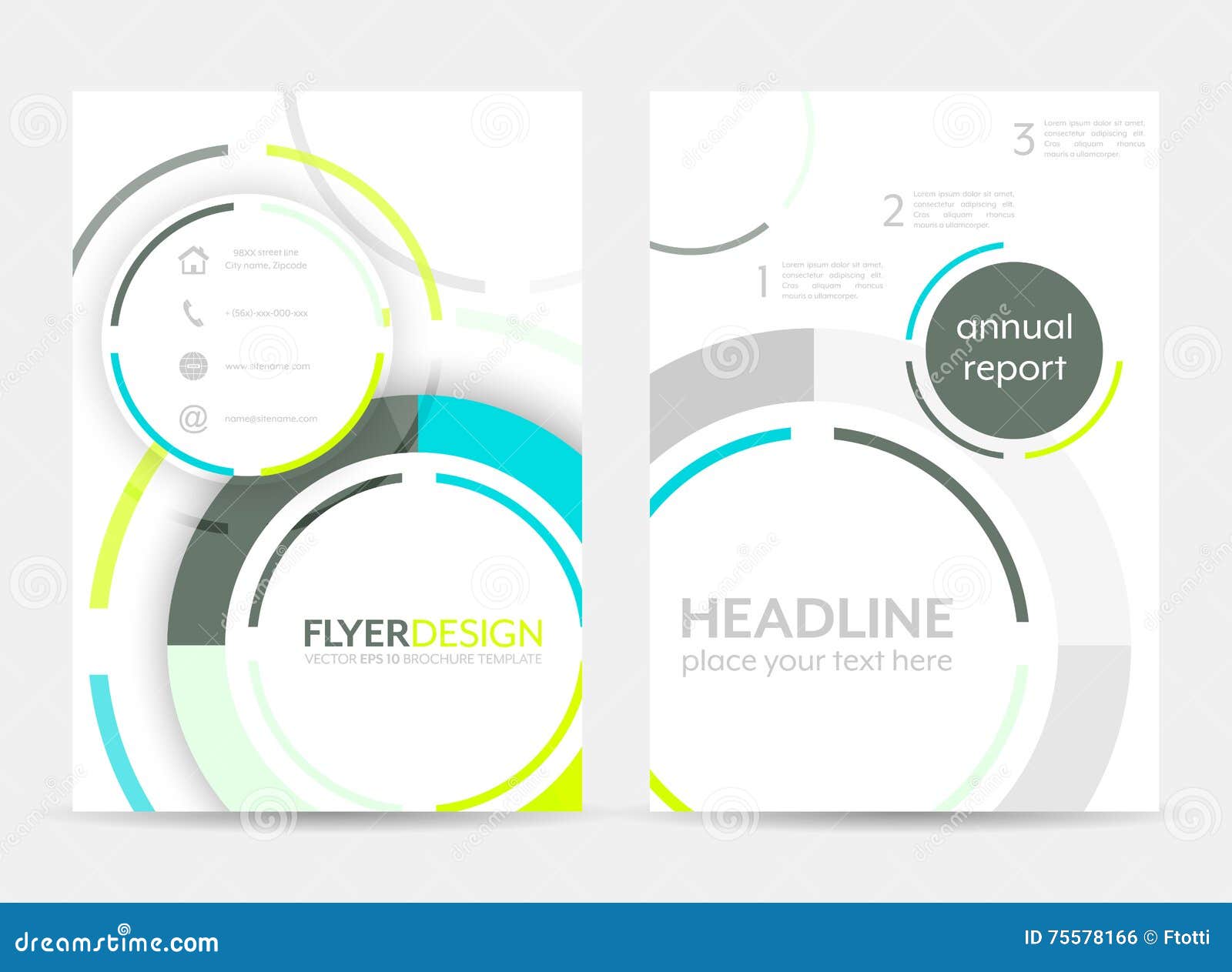 Flyer Design with Circular Pattern. Corporate Banner or Brochure in A4 ...