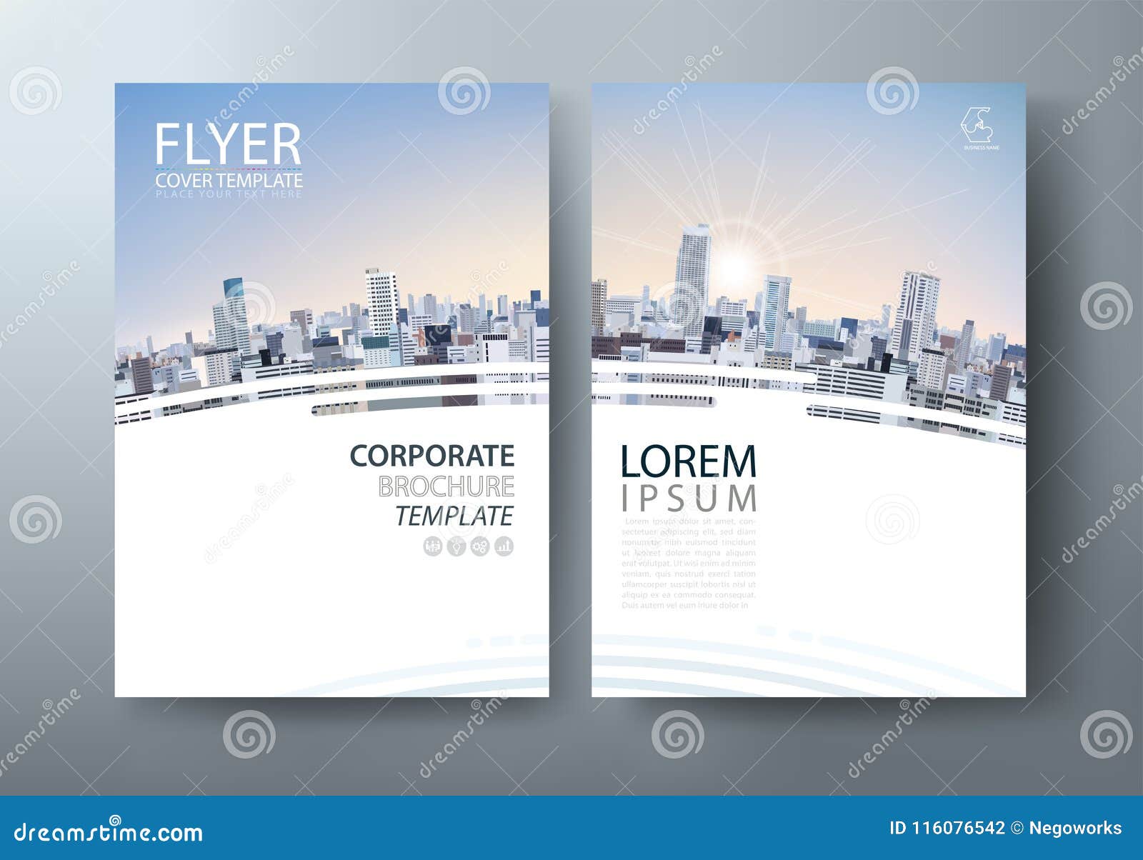 Flyer Design, City Landscape Image. Leaflet Cover Presentation, Book ...