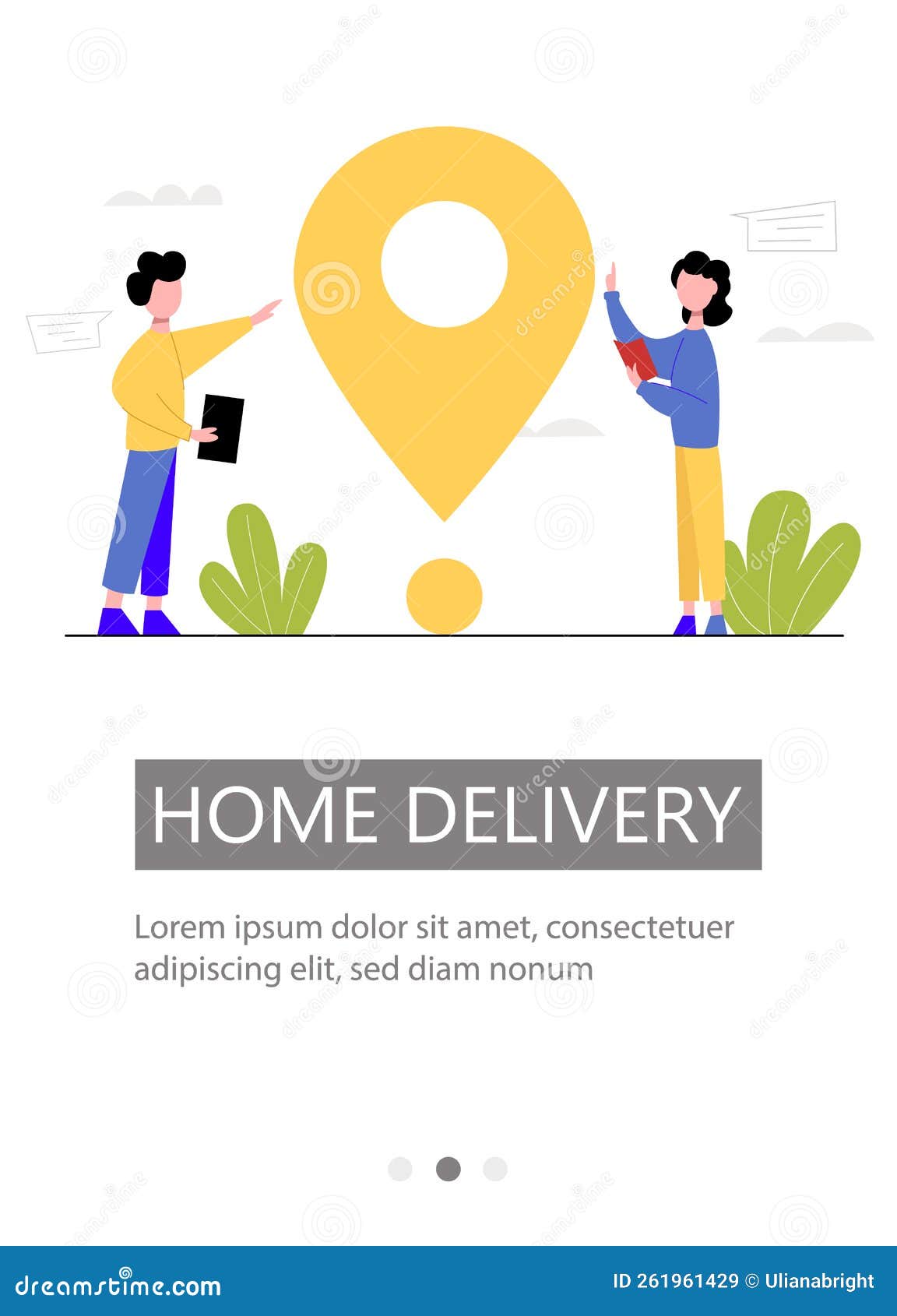 Flyer Design for Delivery Service. Vector Illustration. Stock Vector ...