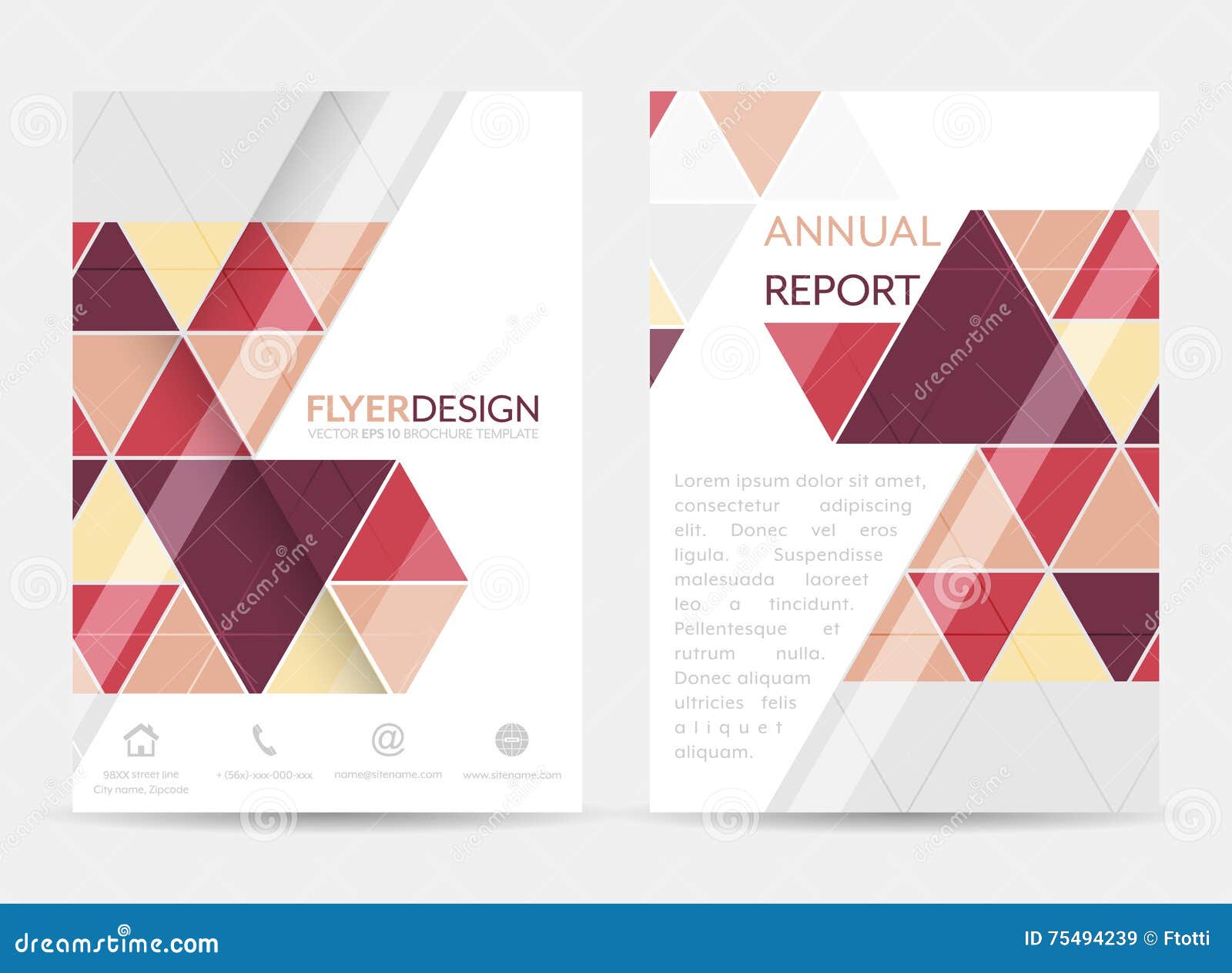 Flyer Design with Geometric Pattern. Corporate Banner or Brochure in A4 ...