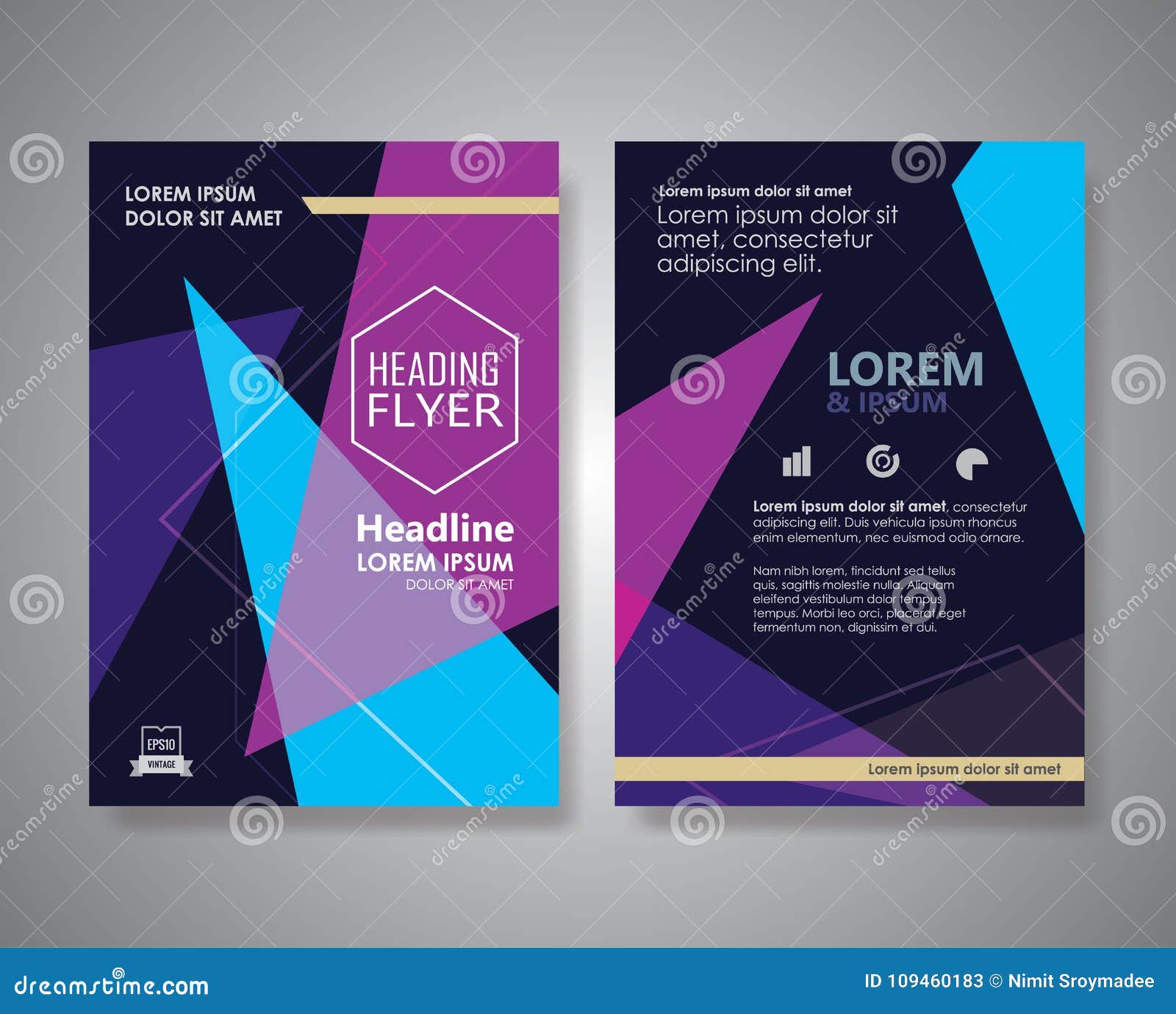 Flyer Design Layout Abstract Triangle Shape Brochure Poster Vector ...