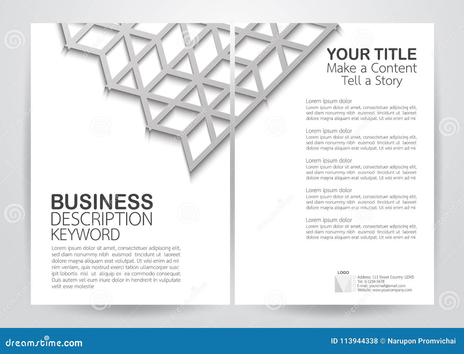 Flyer Design with Polygon Structure and Copy Space. Stock Vector ...